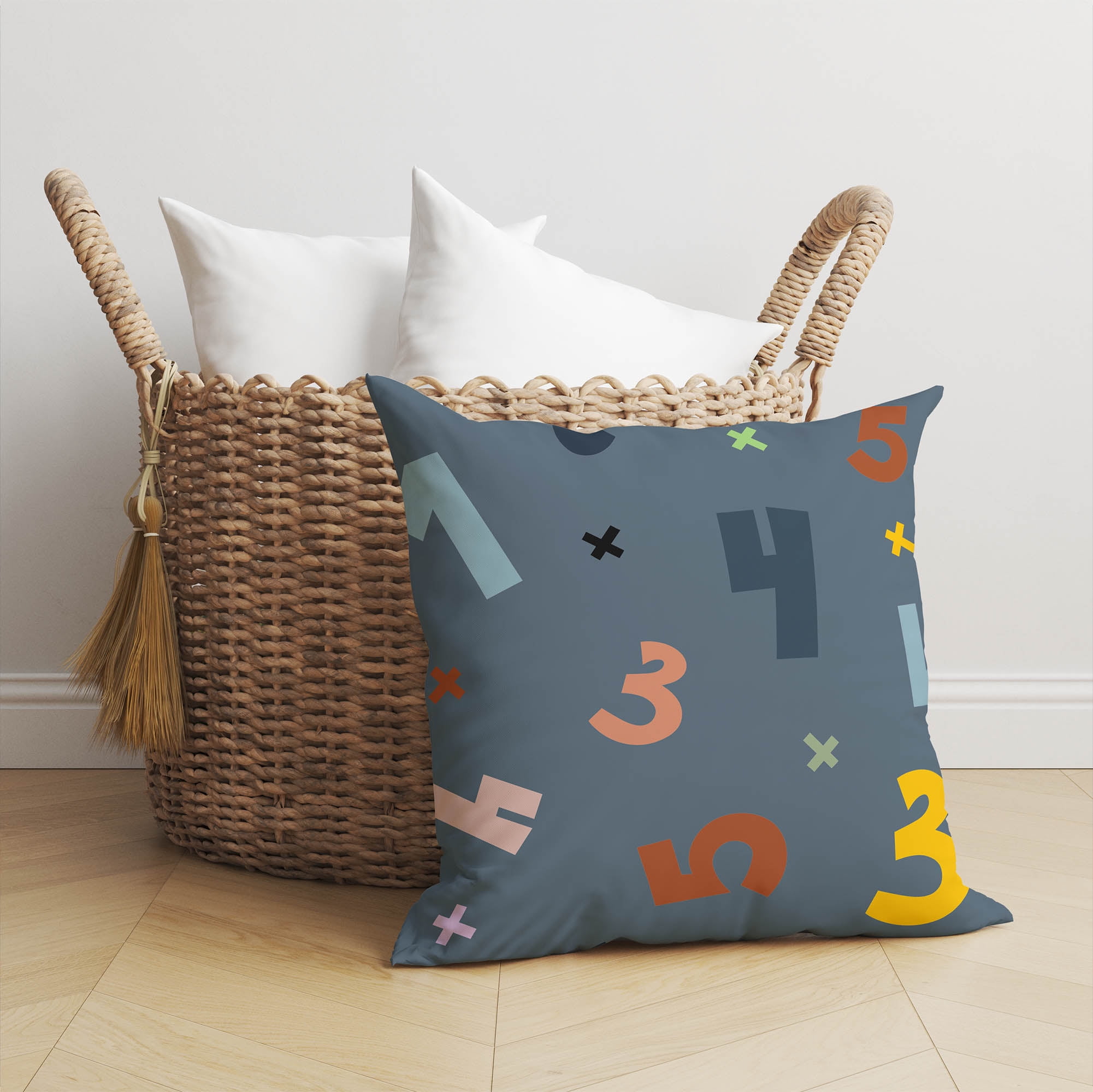 Numbers Colorized Blue Throw Pillow - Walmart.com