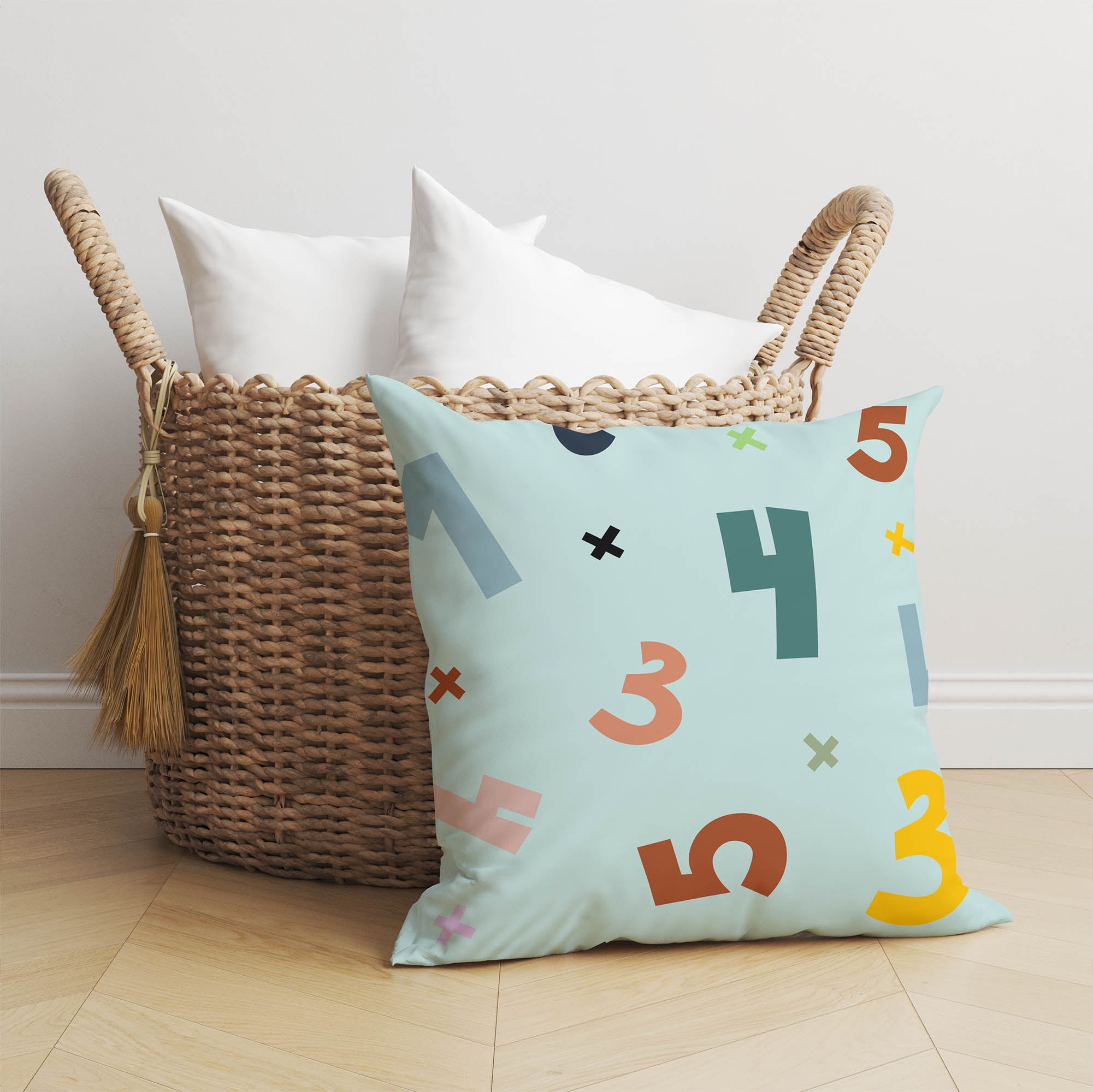 Numbers Colorized Light Blue Throw Pillow - Walmart.com