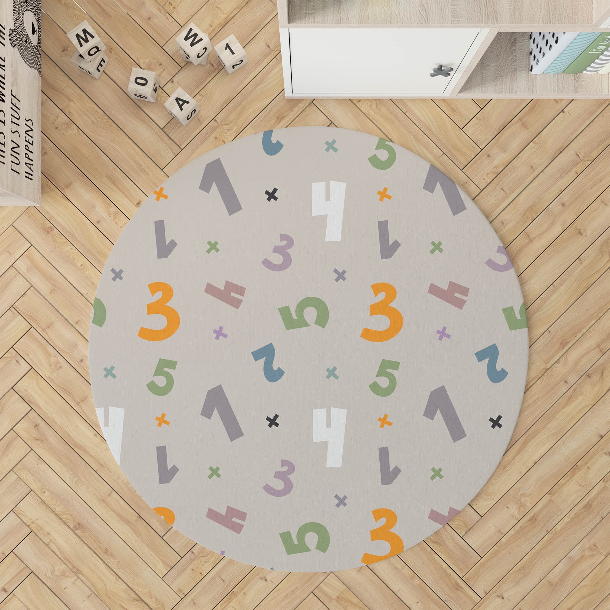 Numbers Colorized Taupe Kids Play Mat - Walmart Business Supplies
