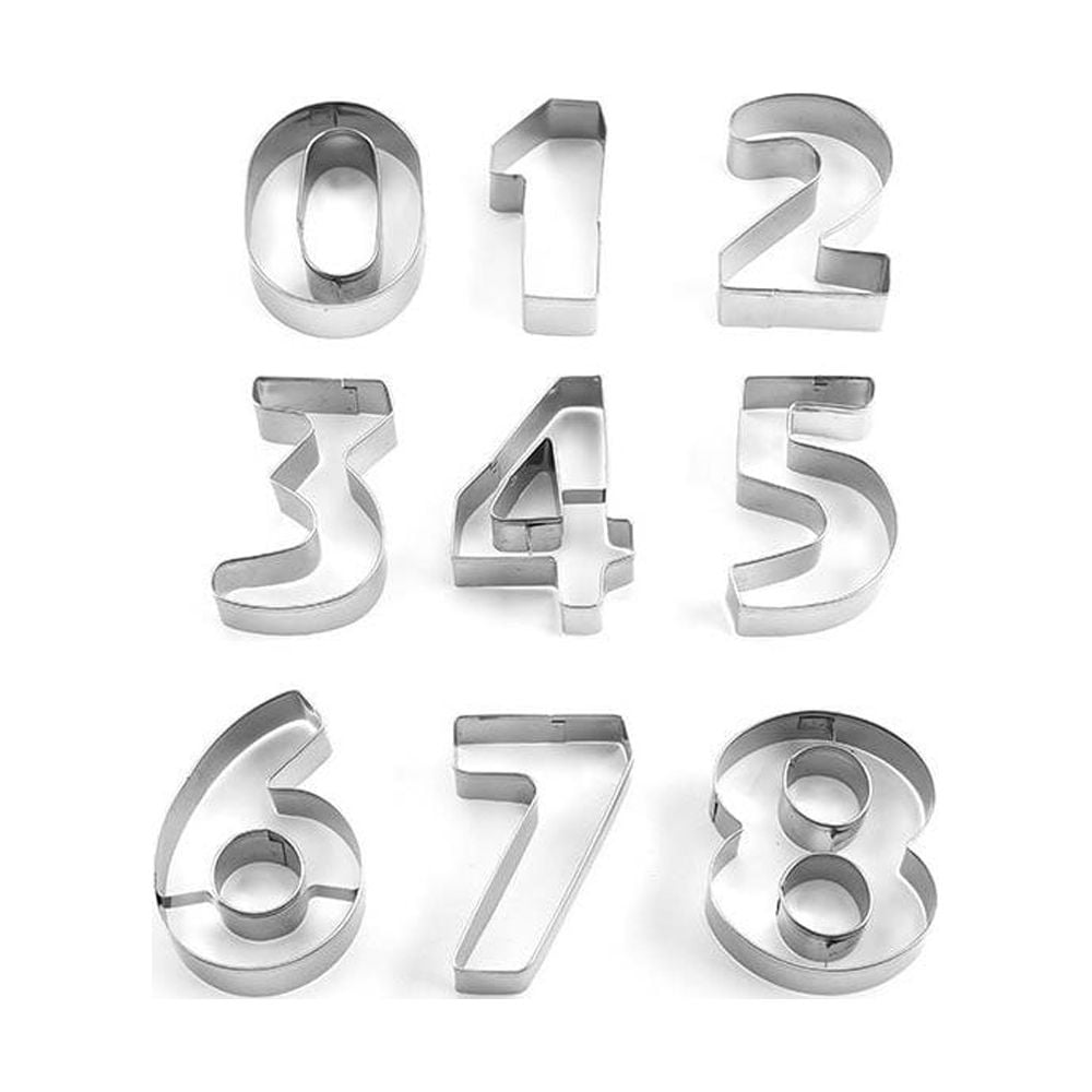 Numbers Cookie Cutters 9Pcs Jelly Fondant Cutter Set, Stainless Steel ...