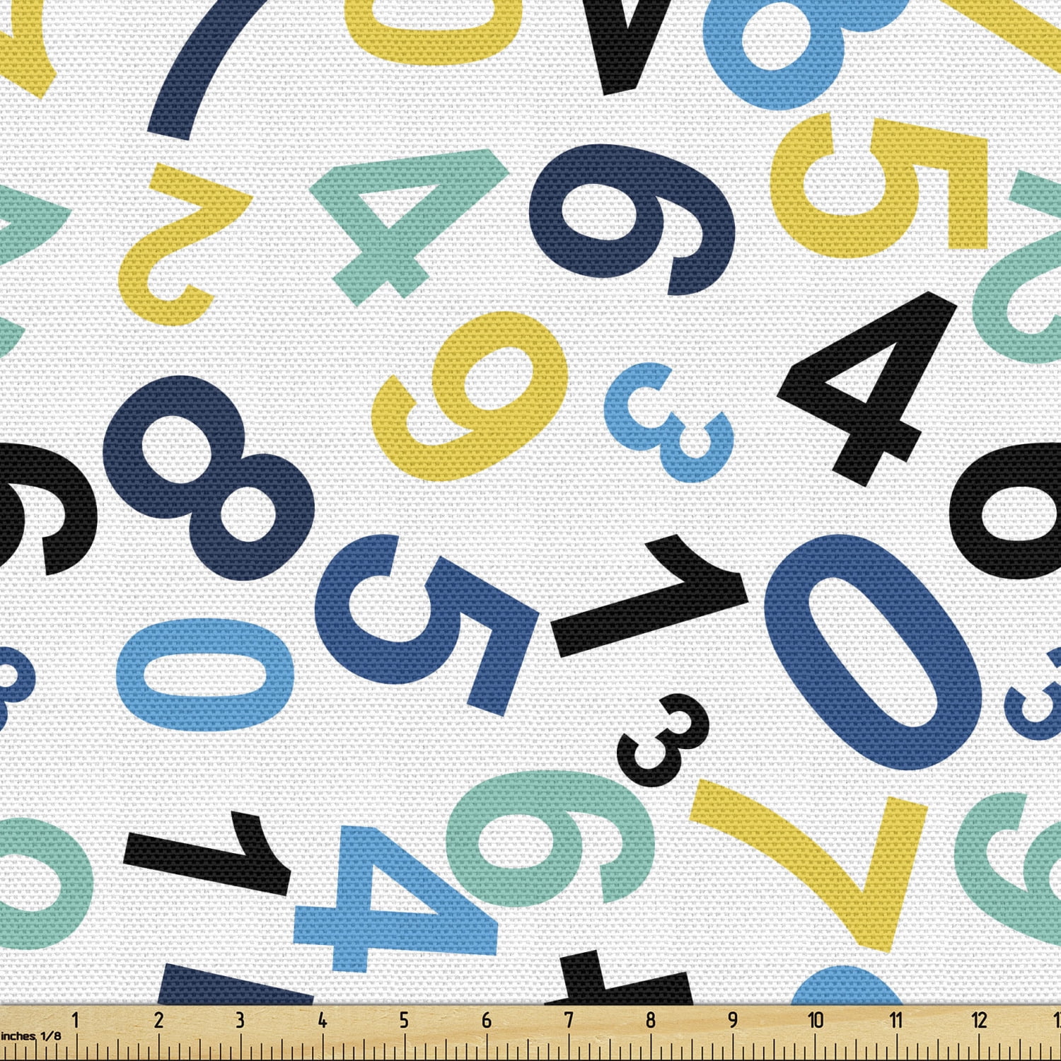 Ambesonne Numbers Pattern Fabric by the Yard Upholstery, Math Themed ...