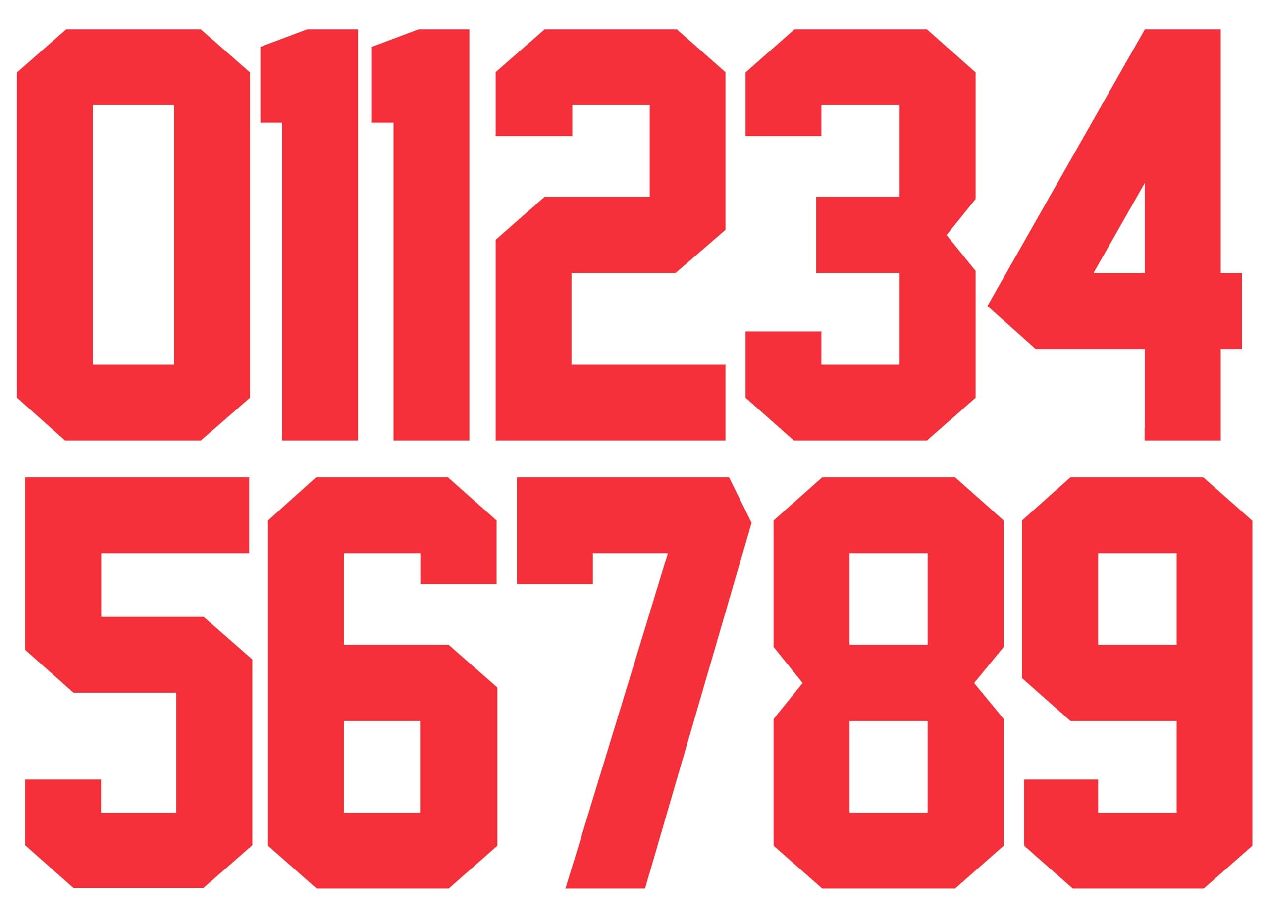 Numbers Kit(0-9),8" Tall for Sports T-Shirt Jersey Football Baseball ...