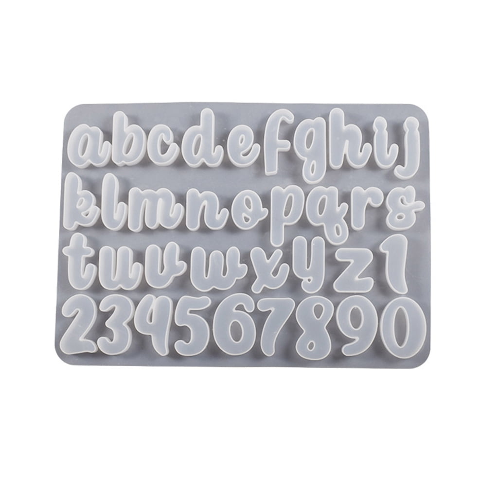 Numbers Letter Resin Mould Shaker Alphabets Silicone Molds Keychain ...