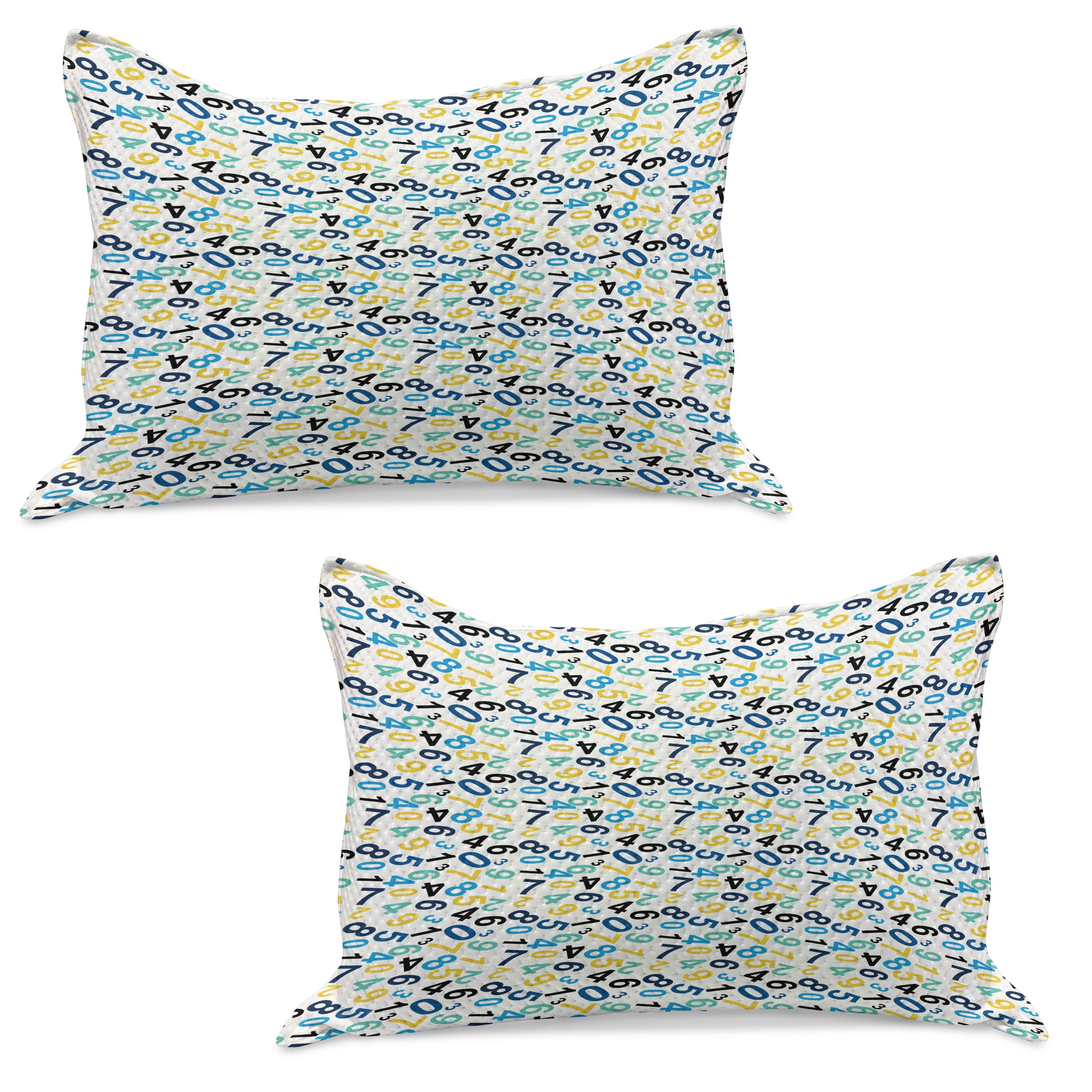 Numbers Pattern Knitted Quilt Pillowcover Set of 2, Math Themed Number ...
