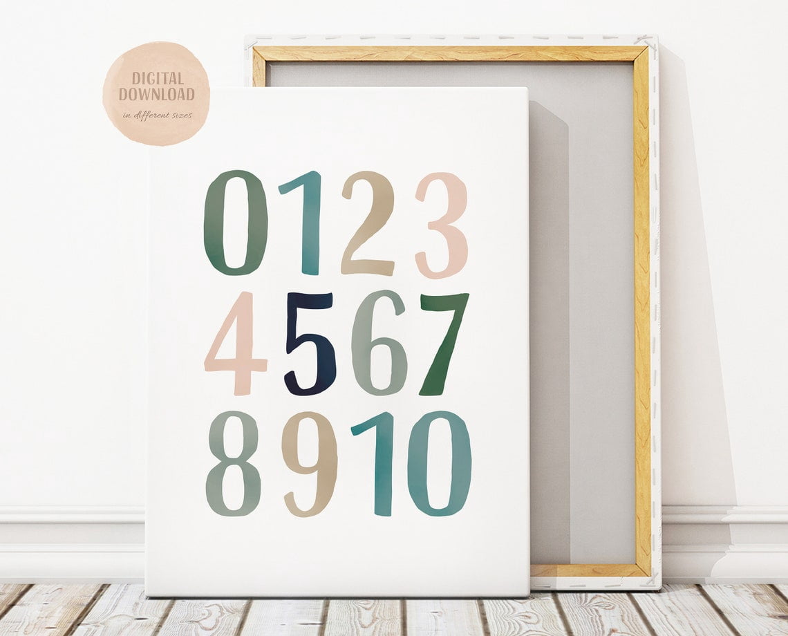 Numbers Print, Educational Posters, Classroom Decor, Counting 1-10 ...