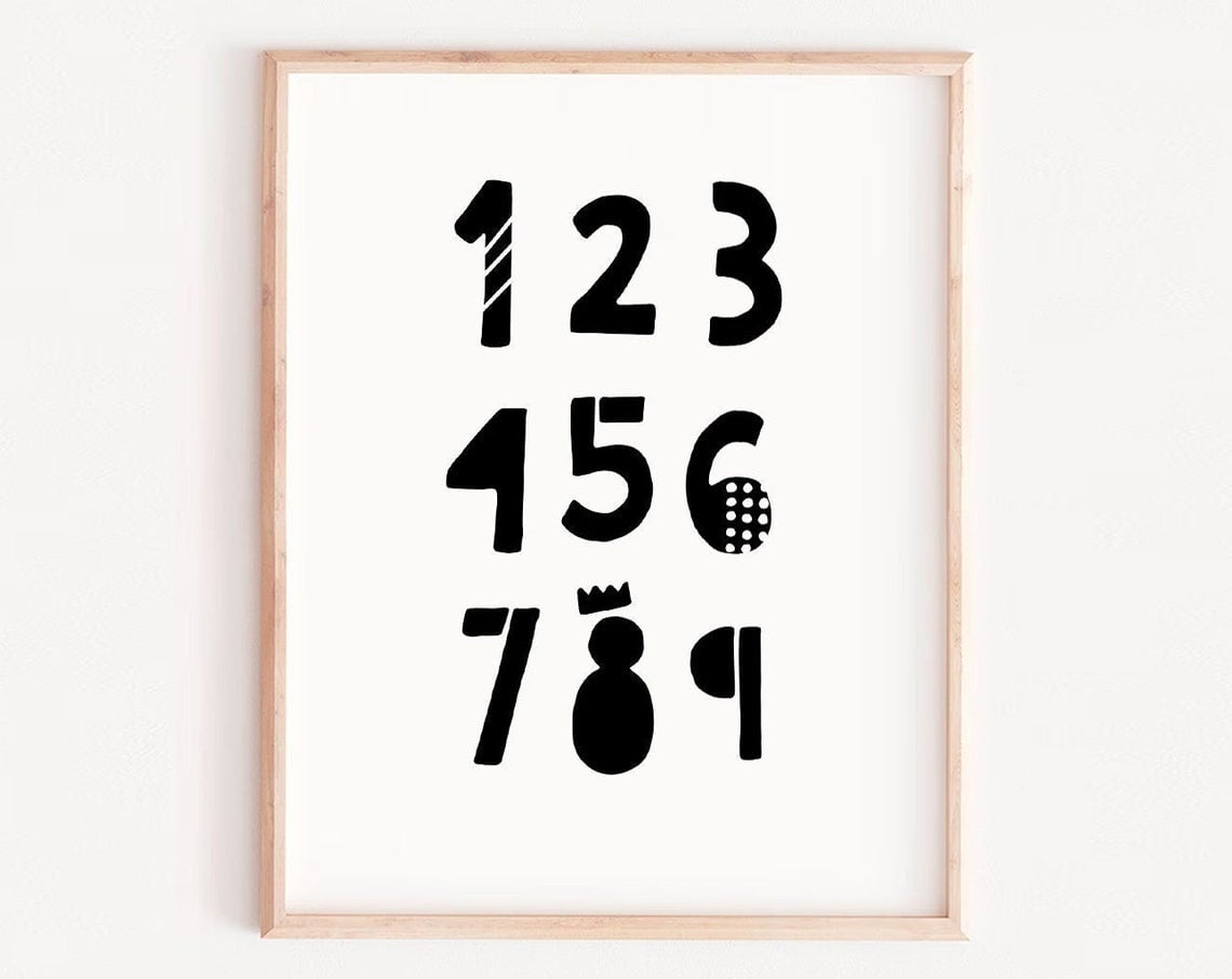 Numbers Print, Kids Wall Art, Educationals For Kids, School Classroom ...