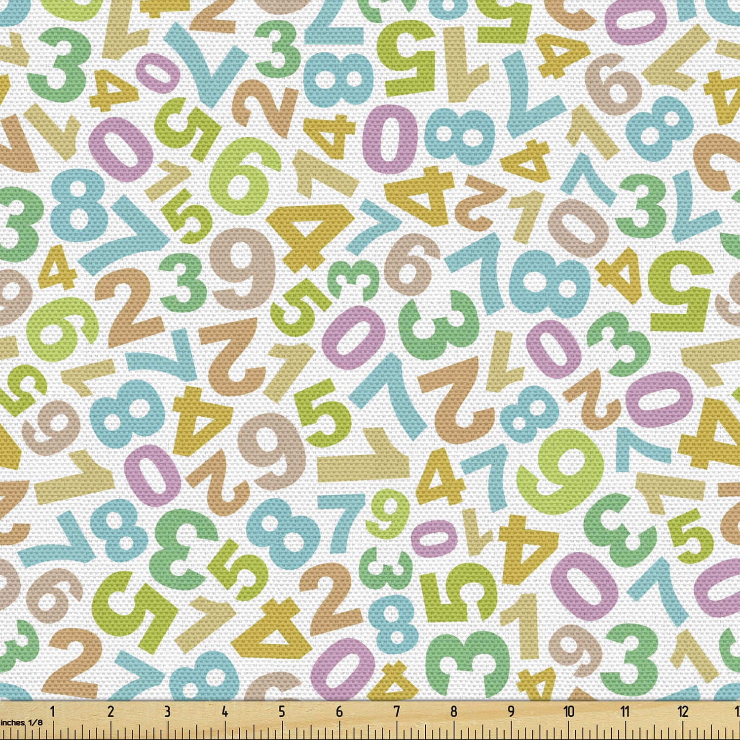 Ambesonne Numbers Fabric by the Yard Upholstery, Numeral Composition, 1 ...