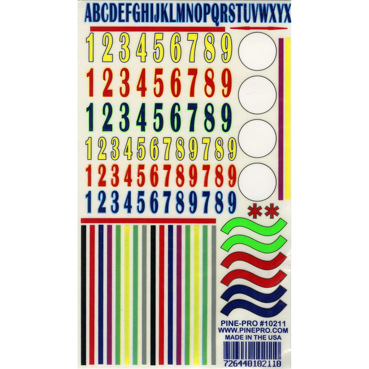 Numbers & Stripes - Pine Car Derby Decal 5"X8" - Walmart.com
