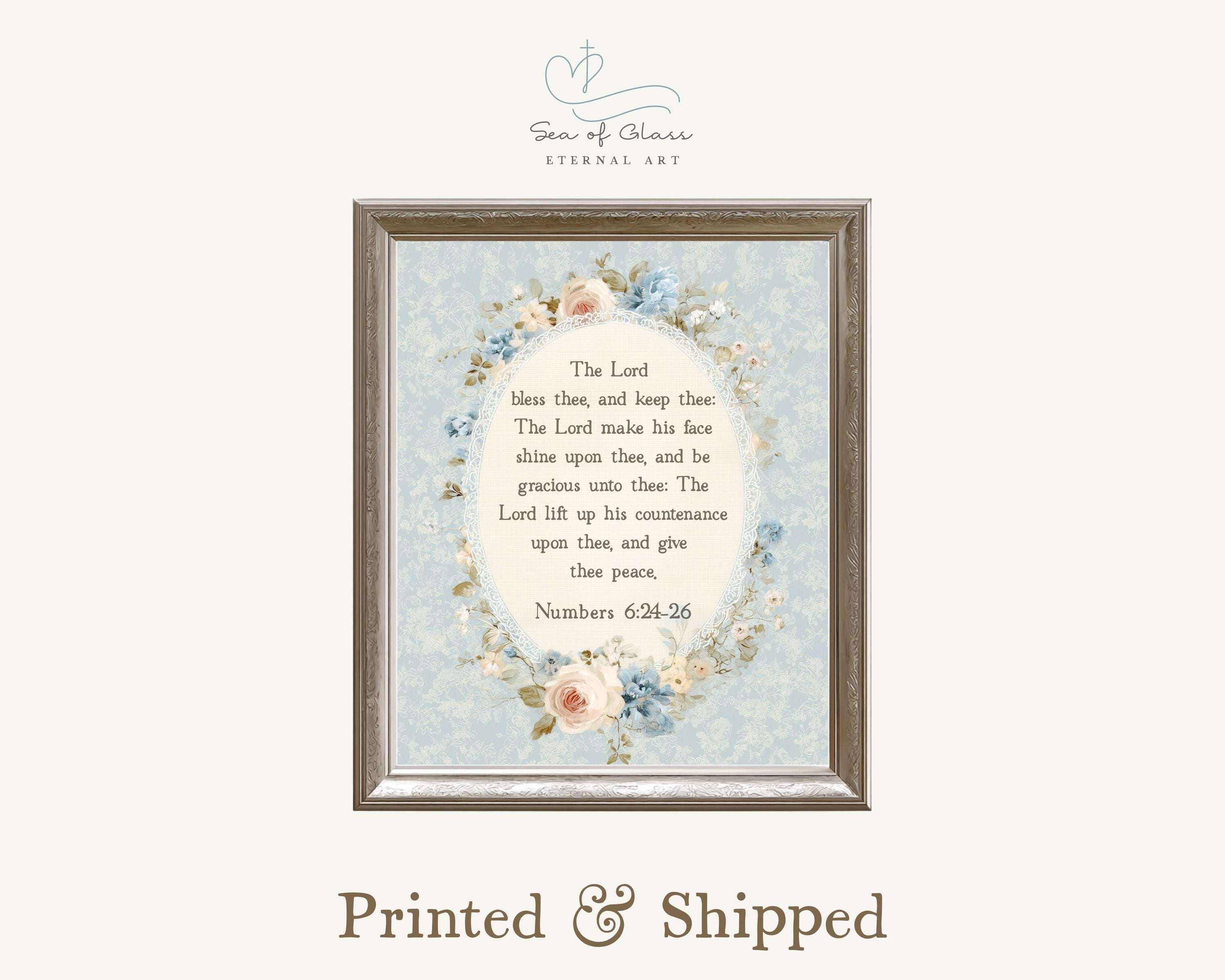 Numbers :- Wall Art Poster – Christian Blessing Print Poster, Floral ...