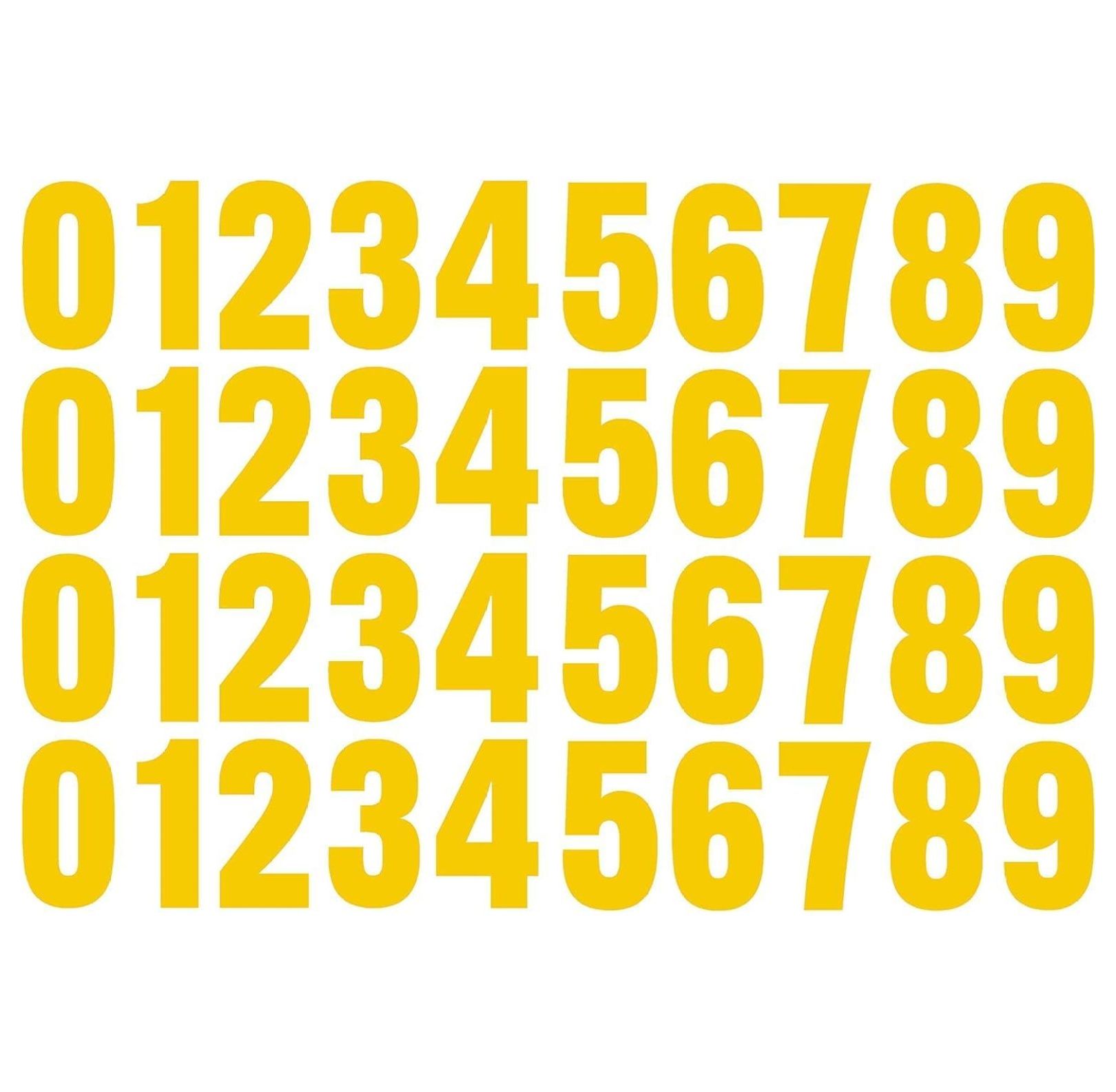 Numbers Yellow Vinyl Sticker Decals Set of 40 Choose Size!! 1" to 12 ...