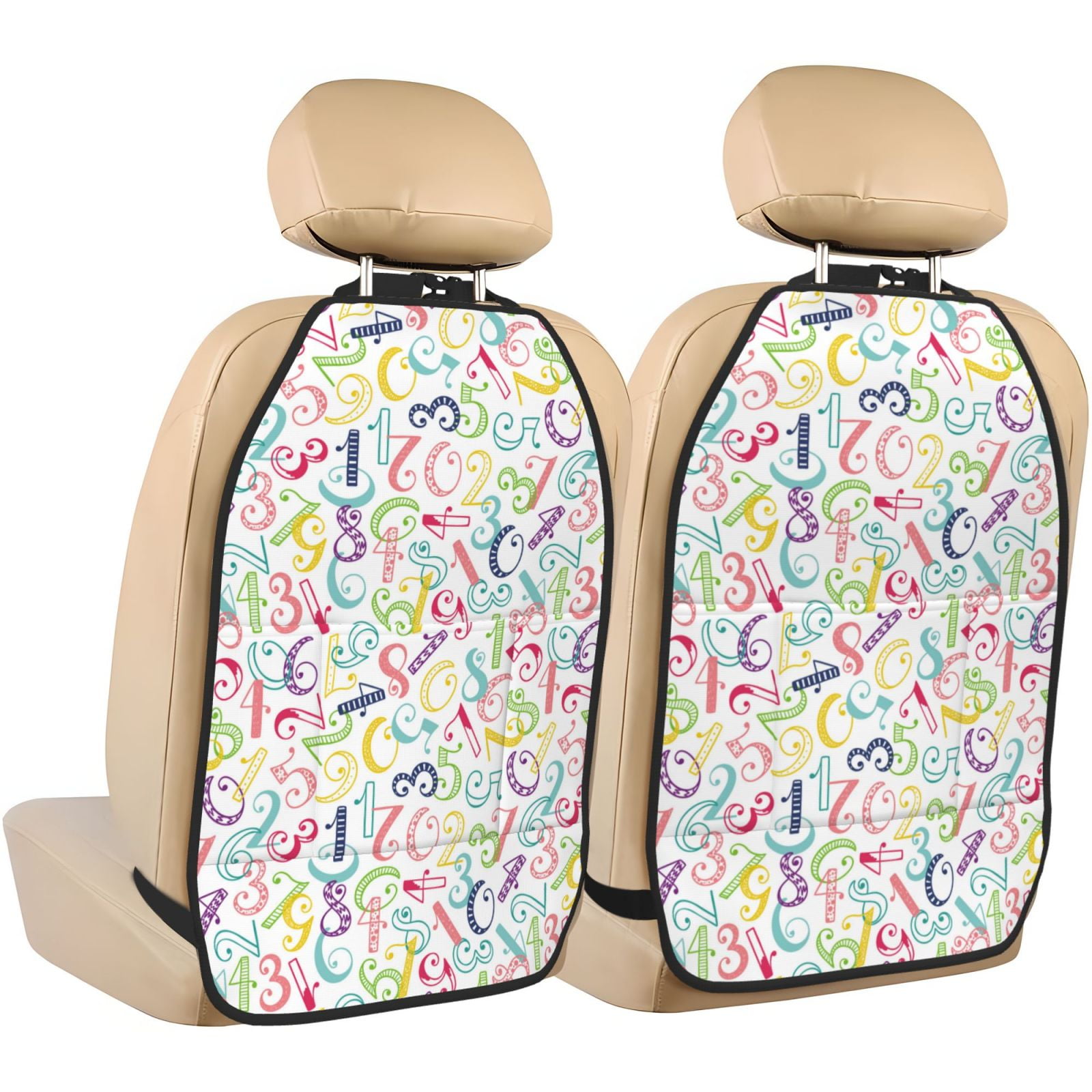 Numbers math color BackSeat Car Organiser, Waterproof Scratchproof Car ...