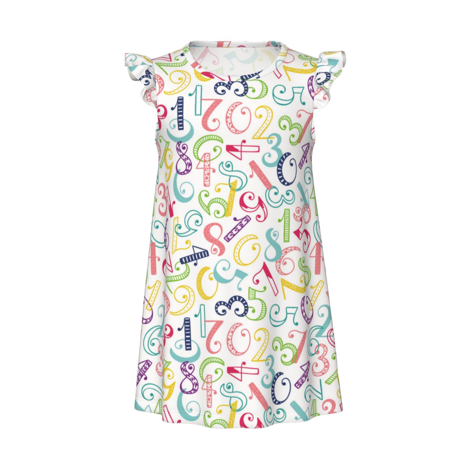 Numbers math color Girls Nightgowns, Short Sleeves Princess Dress ...
