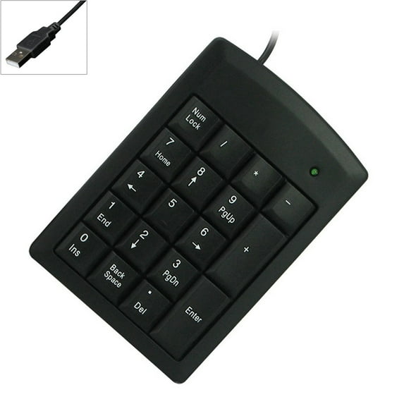 Numeric Keypad 18-Keys, Typing USB Number Pad with for Desktop Laptop ...