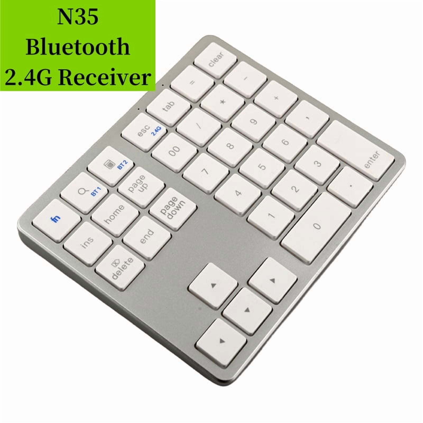 Numeric Keypad Numpad Bluetooth Wireless Keyboard 28 Keys One Handed ...