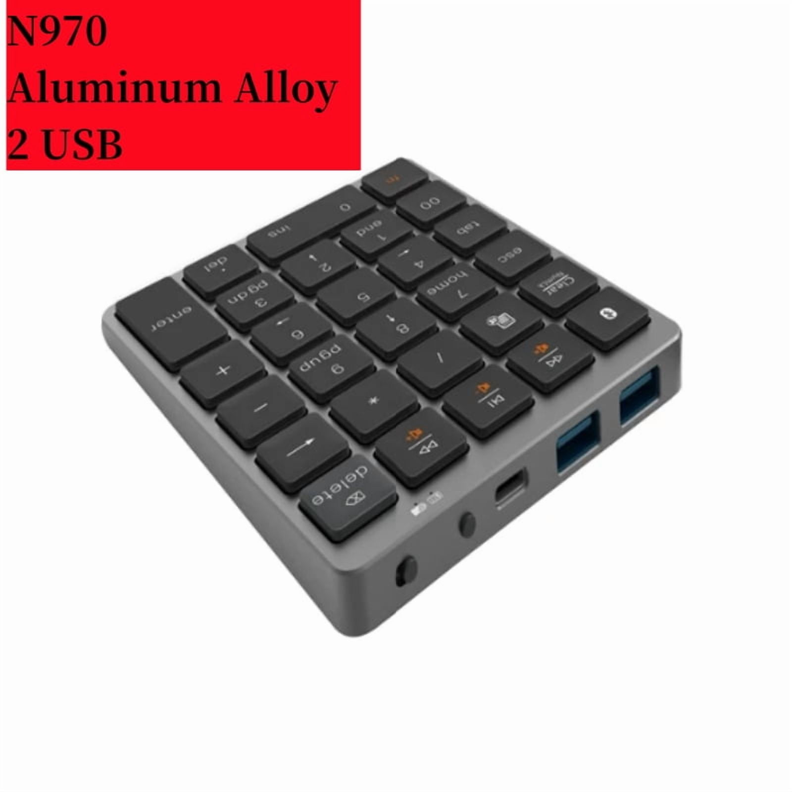 Numeric Keypad Numpad Bluetooth Wireless Keyboard 28 Keys One Handed ...