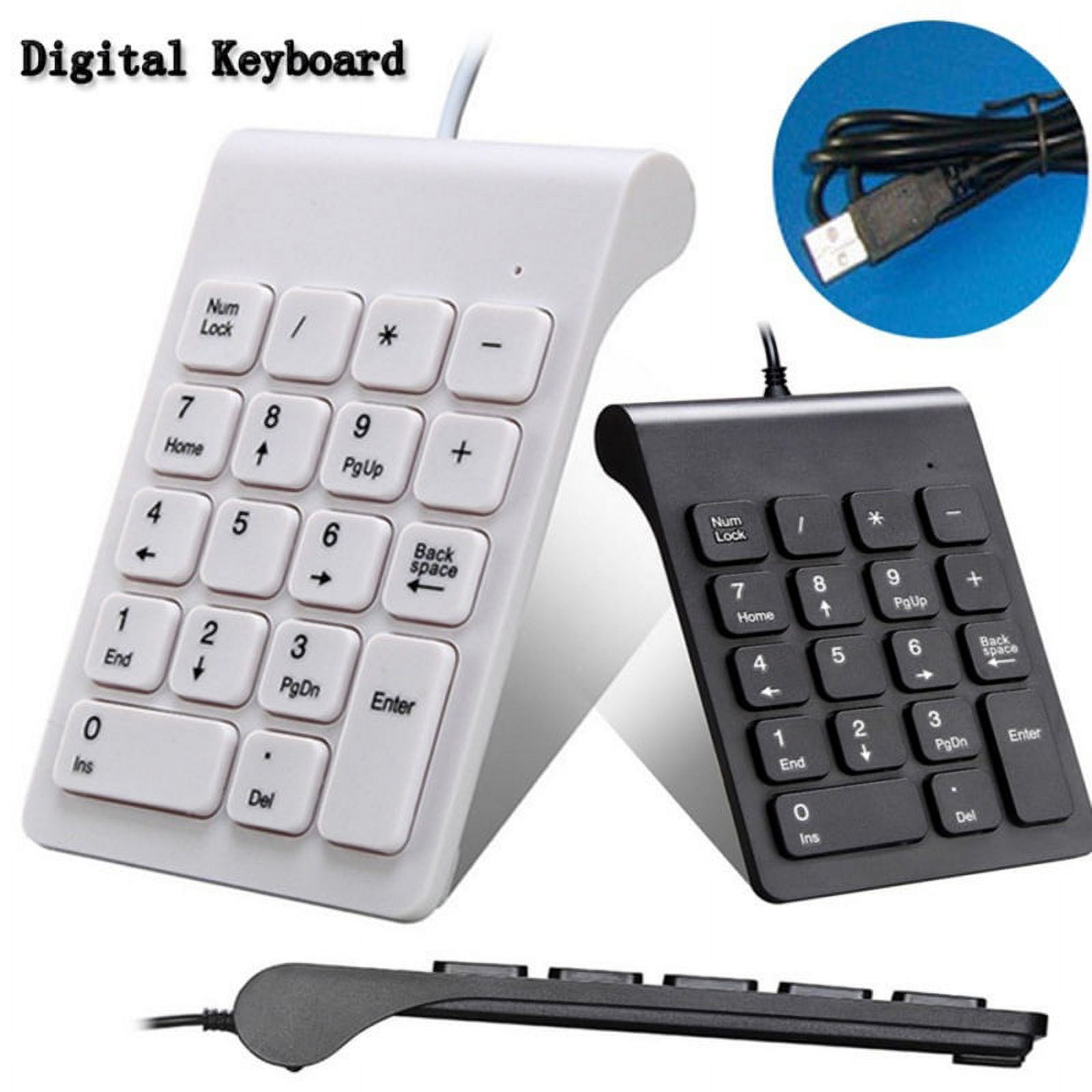 Numeric Keypad Wired Numpad 18 Keys Portable Keypad USB External Mini ...