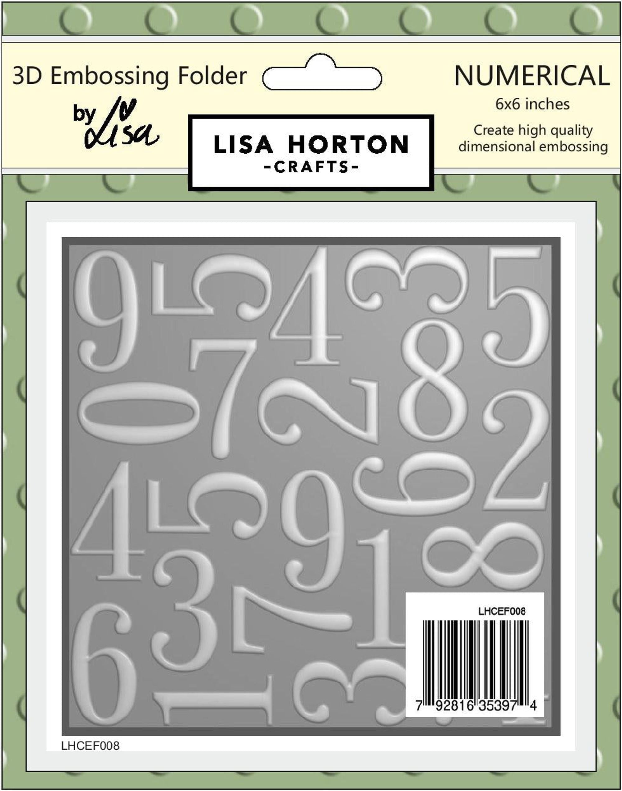 Numerical 6x6 3D Embossing Folder - Walmart.com