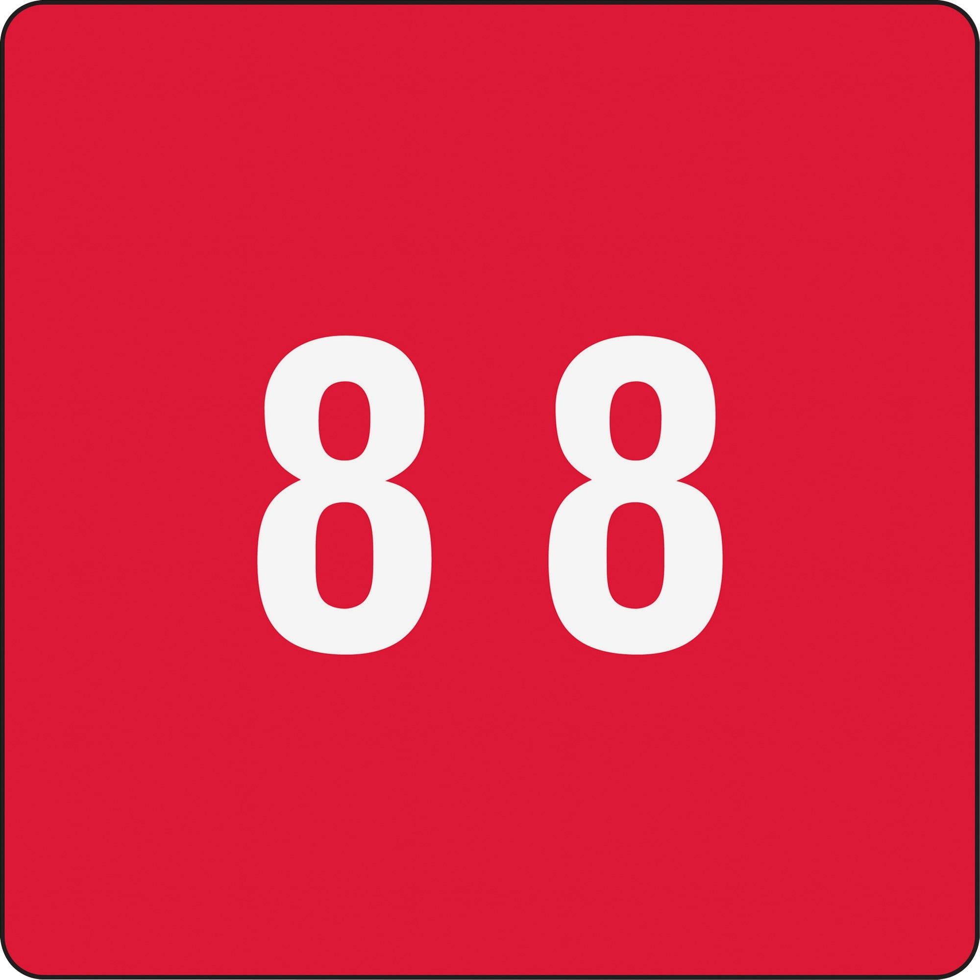 "Numerical End Tab File Folder Labels, 8, 1.5 X 1.5, Red, 250/roll ...