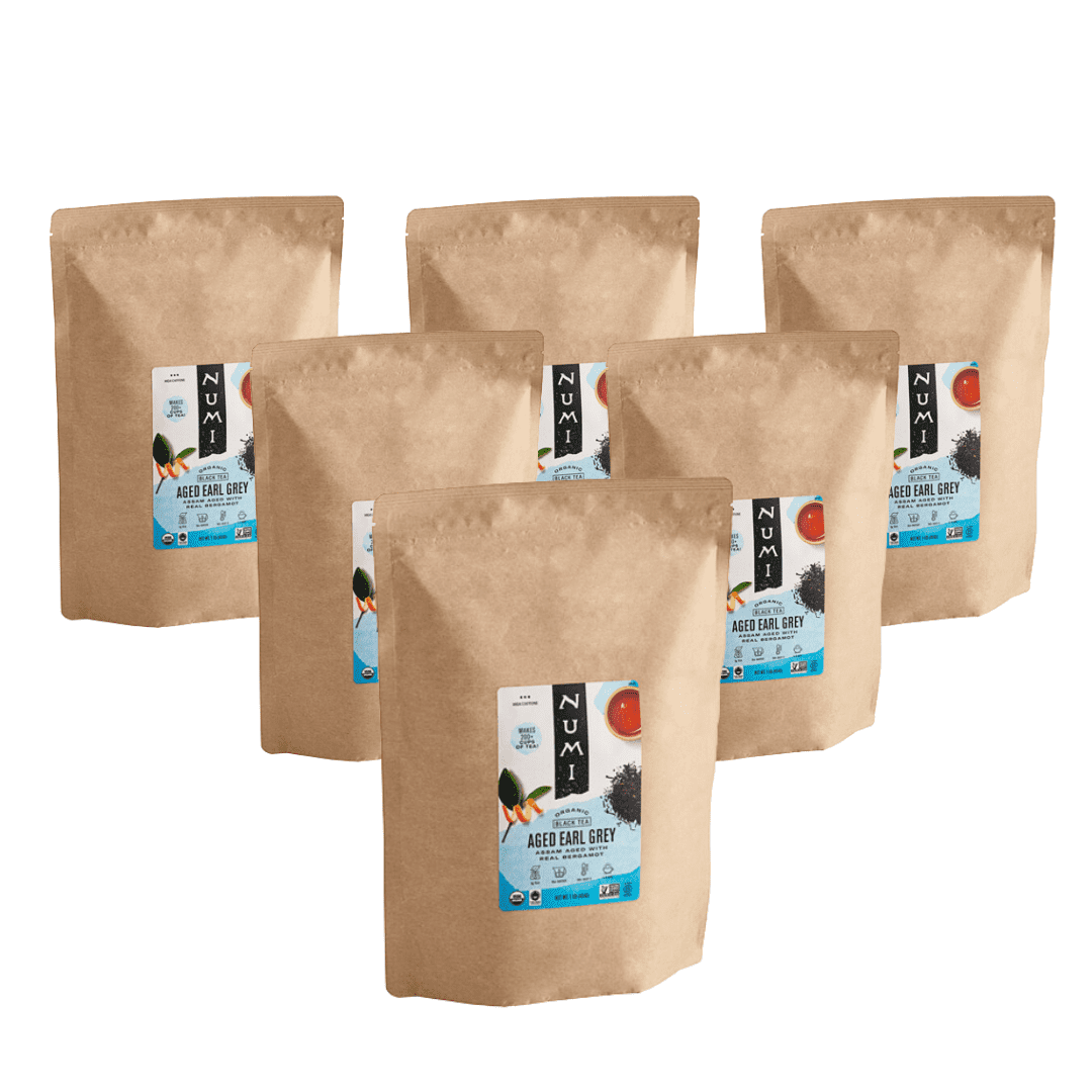 Numi Organic Aged Earl Grey Loose Leaf Tea, 1LB (0.45kg), 6-Pack Case ...