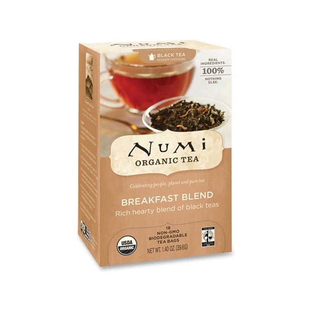 Numi Organic Tea, Breakfast Blend, Tea Bags, 18 Ct - Walmart.com