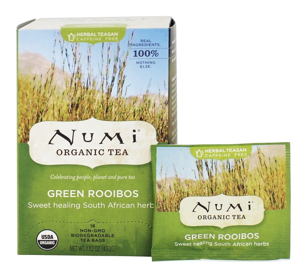 Numi Organic Tea Green Rooibos, Herbal Teasan, 18 Count Tea Bags ...
