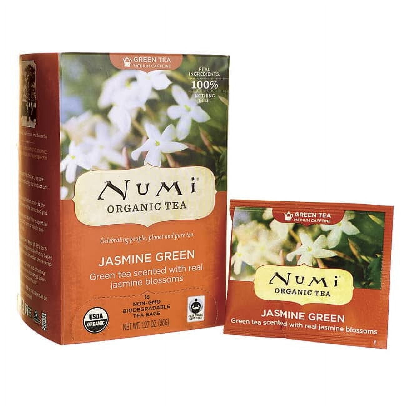 Numi Organic Tea, Jasmine Green, Tea Bags, 18 Ct - Walmart.com