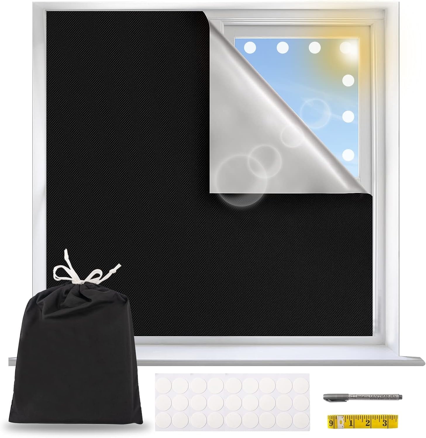 FANHAN Portable Blackout Curtains, 118" x 57", Travel-Friendly, Nursery ...