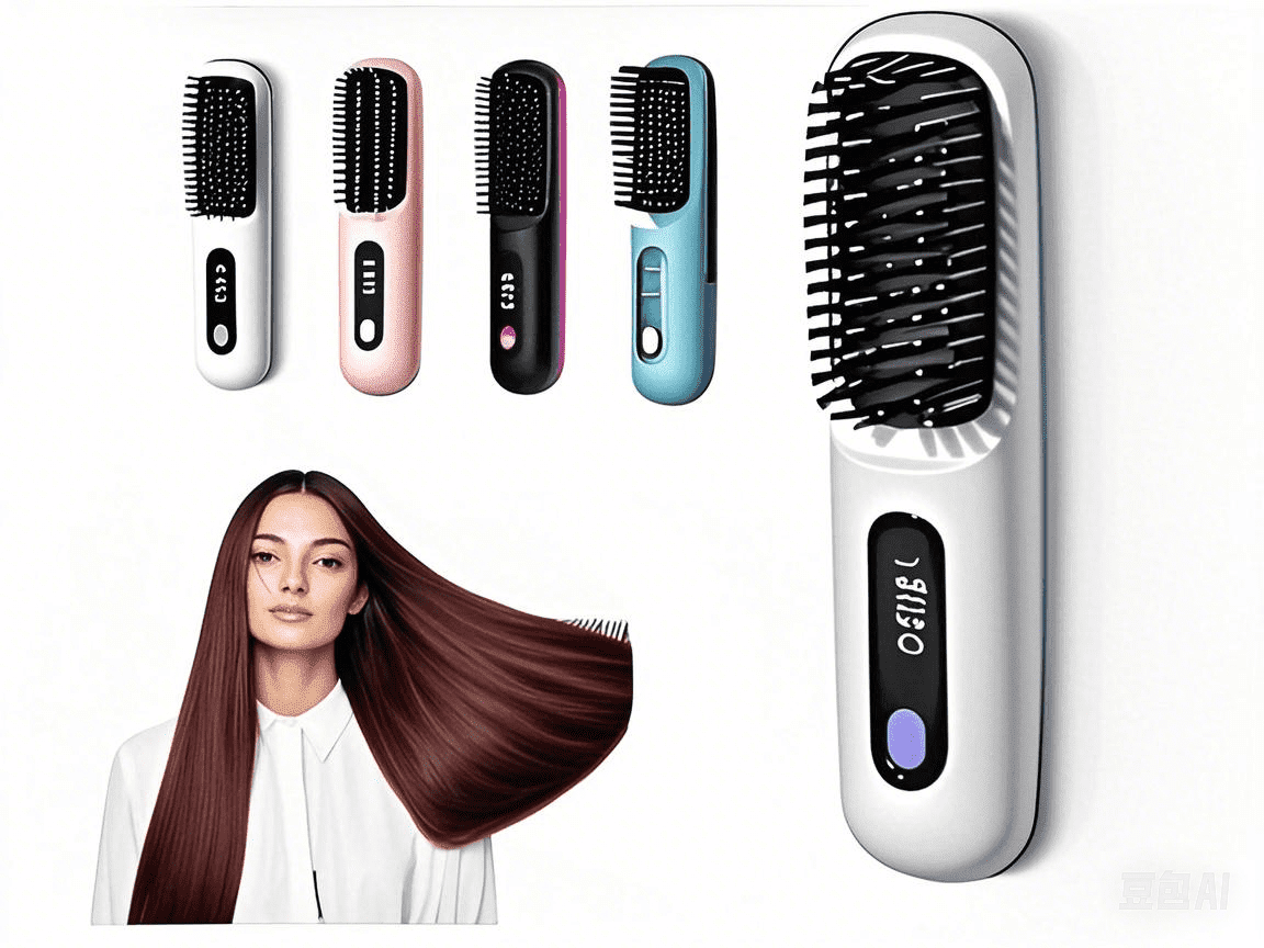 Numoya Go Brush Pro Mini Professional ABS Heated Hair Straightening ...