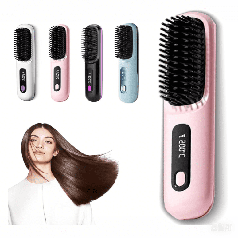 Numoya Go Brush Pro, Portable Cordless Straightener Brush, Fast Heating ...