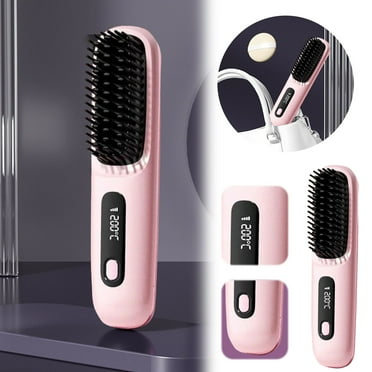 Lura 3 in 1 Negative Ion Hair Straightener Brush, Fast Heating Ceramic ...