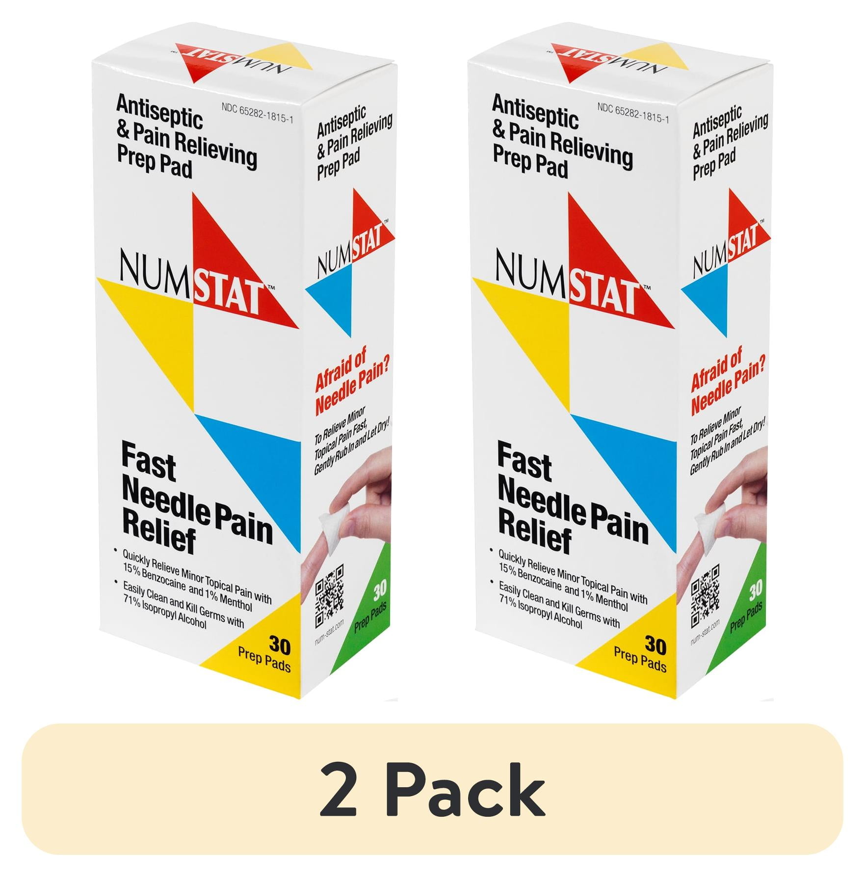 (2 pack) Numstat Antiseptic Numbing Wipes for Needle Pain Relief, 2-In ...
