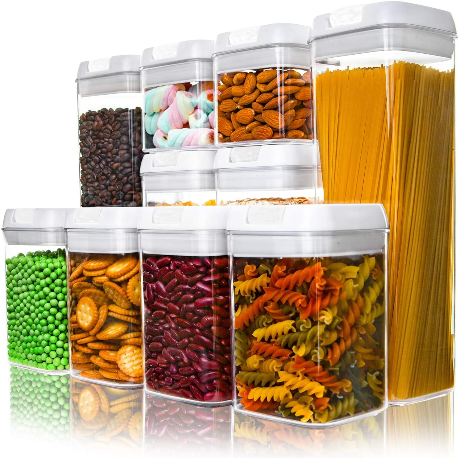 Numyton Airtight Food Storage Containers, Cereal Containers 10-Piece ...