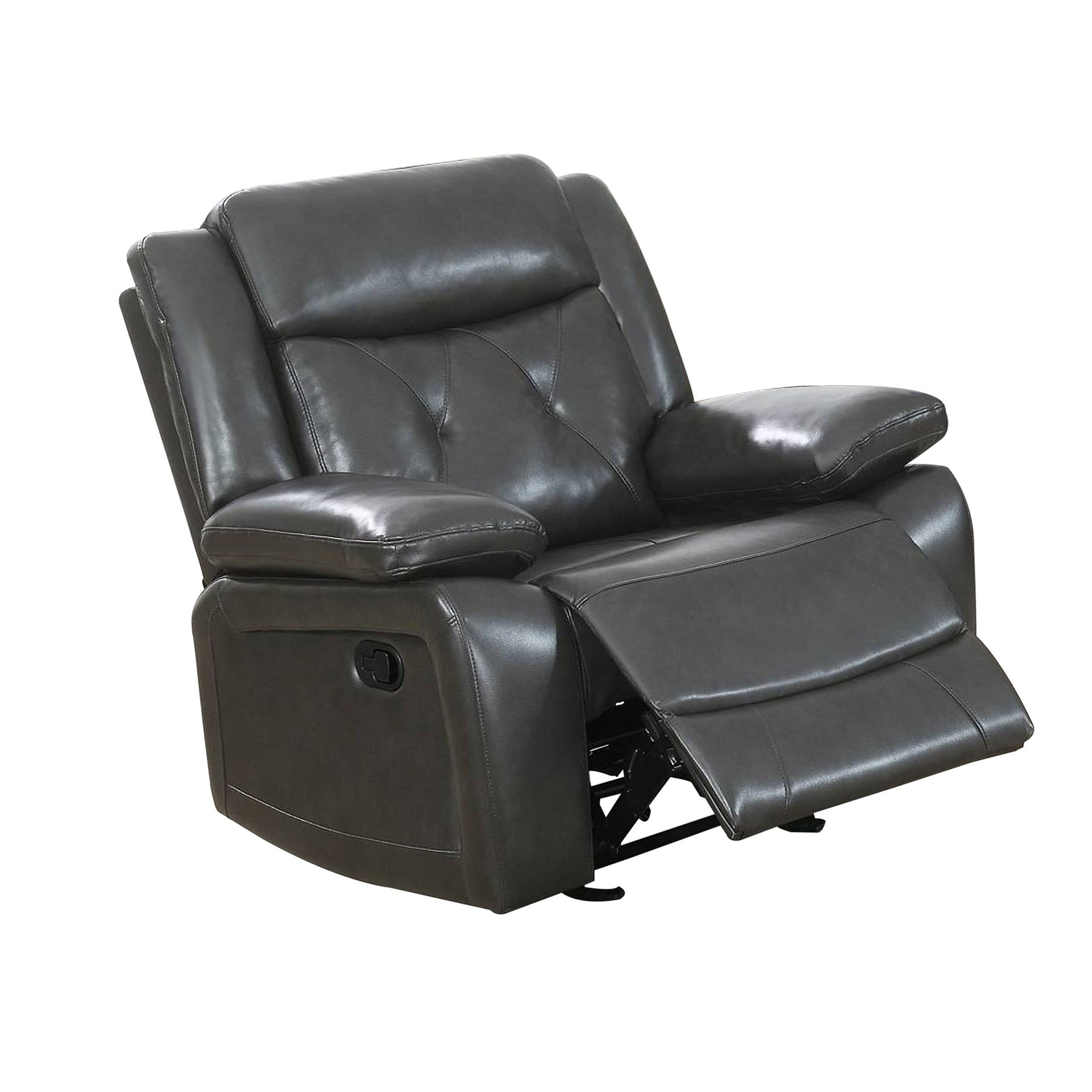 Nuna 40 Inch Power Recliner Chair with Manual Pull Tab, Brown Faux ...