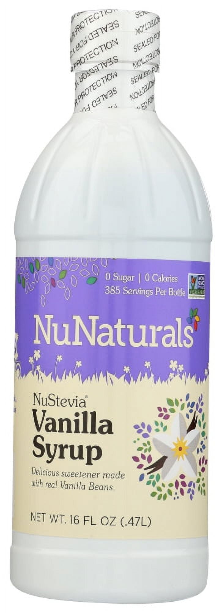 Nunaturals Pure Vanilla Stevia Syrup, Sugar-Free, Calorie-Free, 16 Oz ...