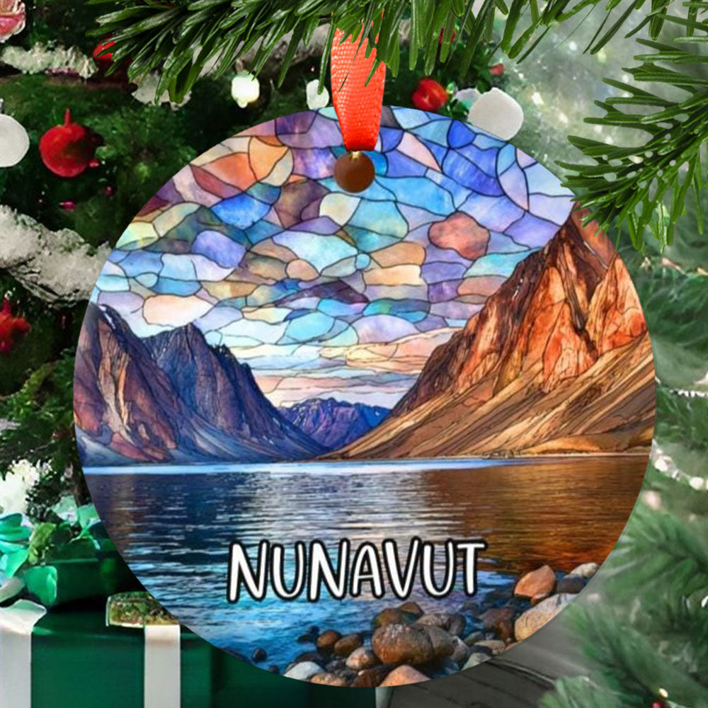 Nunavut Christmas Ornament, Ceramic/Acrylic - Nunavut Pacific Islands ...