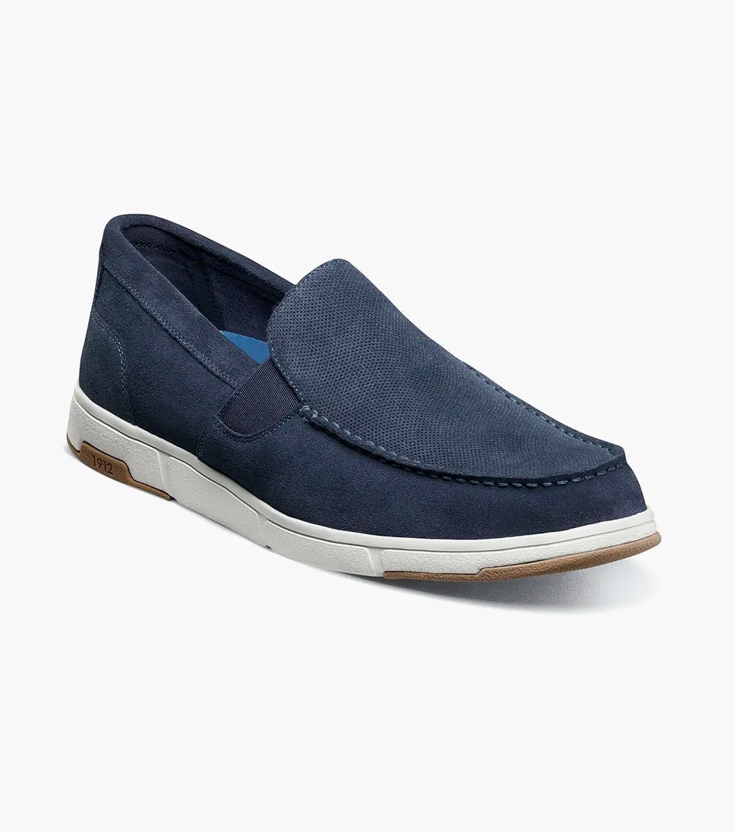 Nunn Bush Luca Suede Moc Toe Venetian Slip On Shoes Navy 85102-410 ...