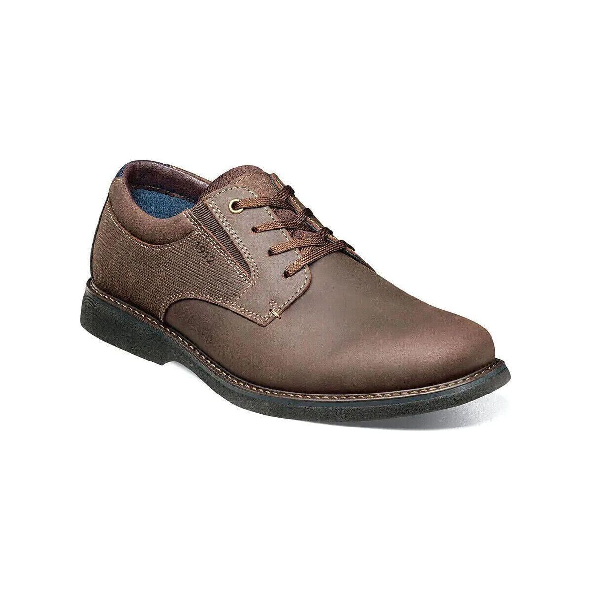 Nunn Bush Otto Plain Toe Oxford Shoes Comfort Leather Brown CH 84962 ...
