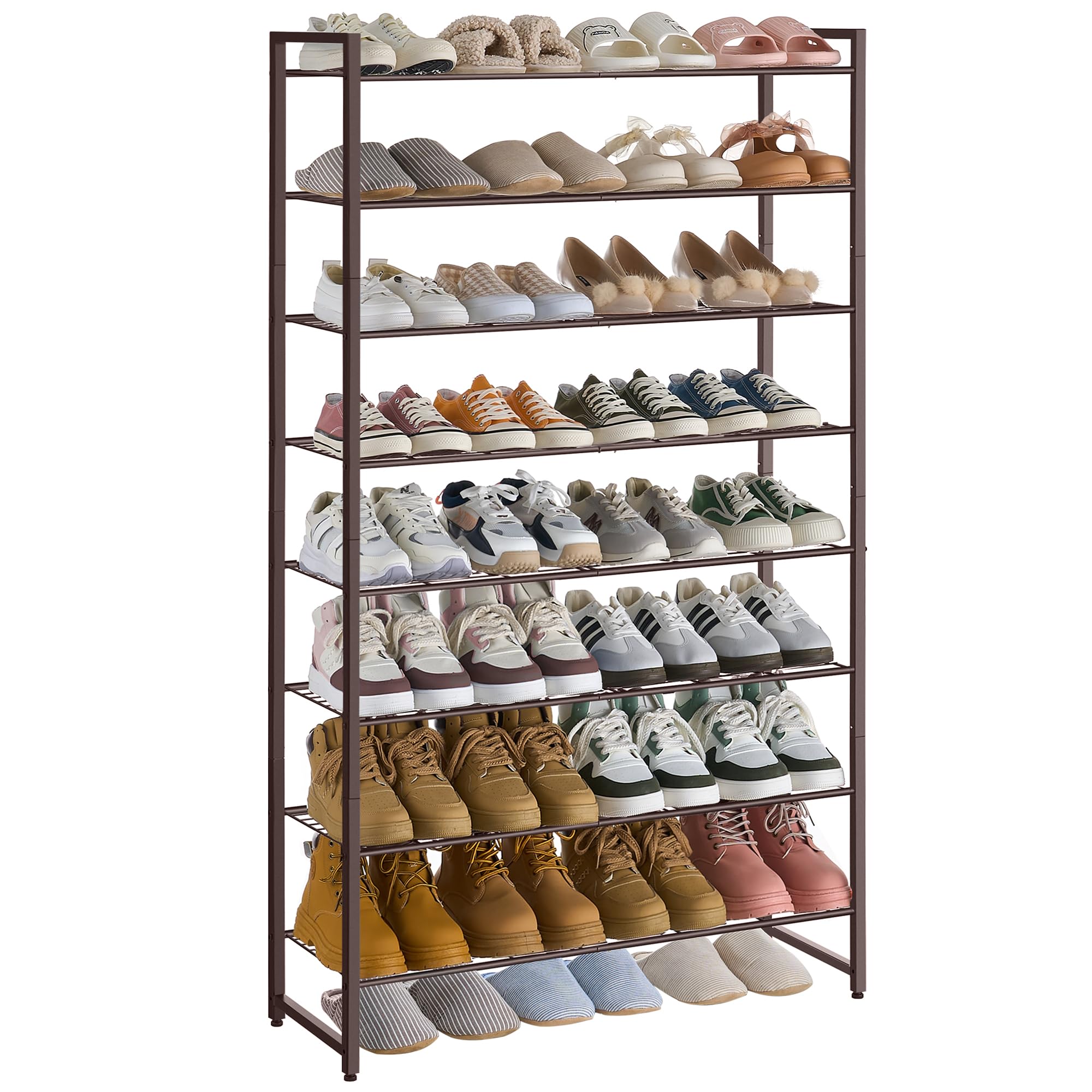 Nunsino 8 Tier Shoe Rack Organizer, Garage Shoe Rack Max Holds 40 Pairs ...