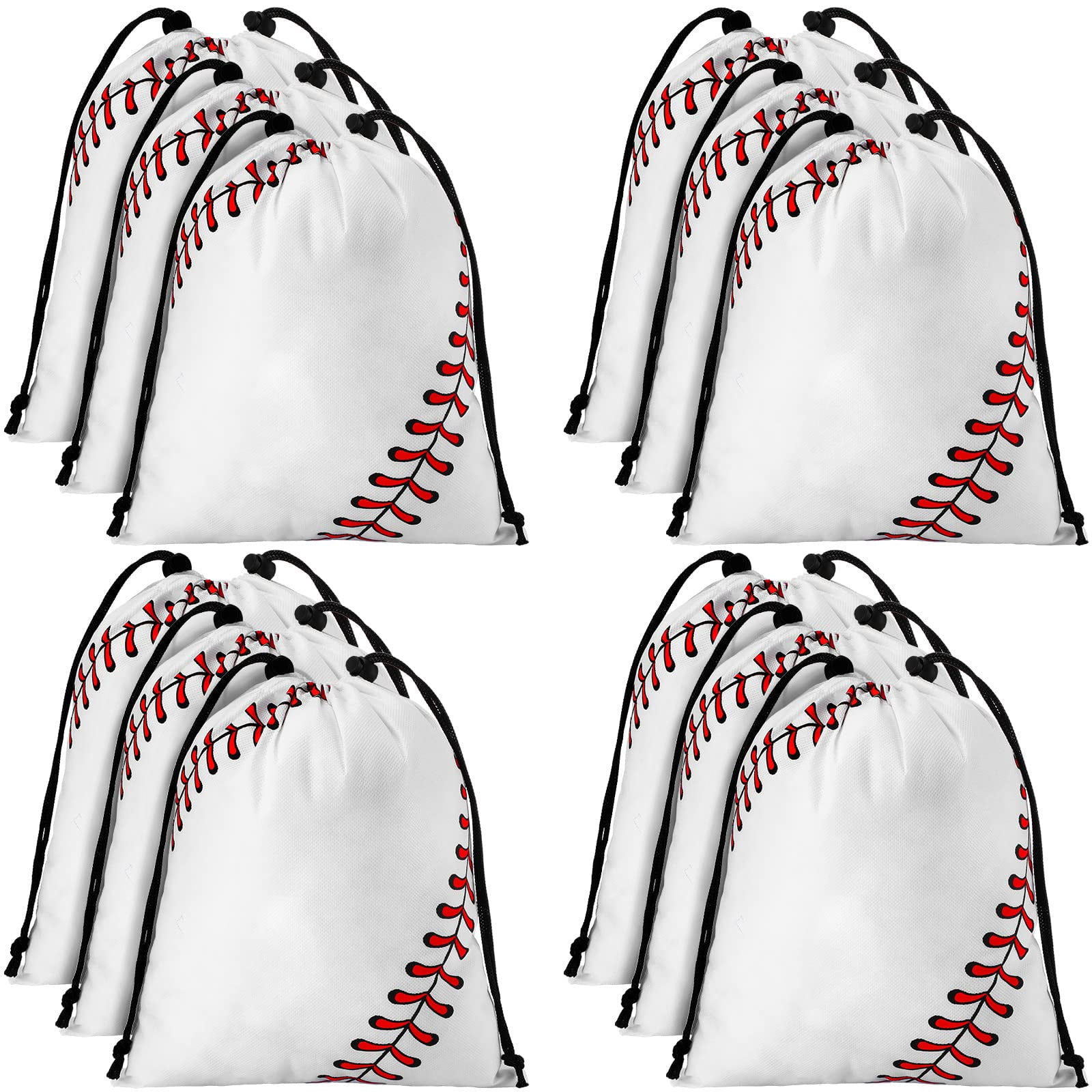Nuogo 24 Pcs Baseball Sport Drawstring Bags 10 x 12 Inch Sports Party ...
