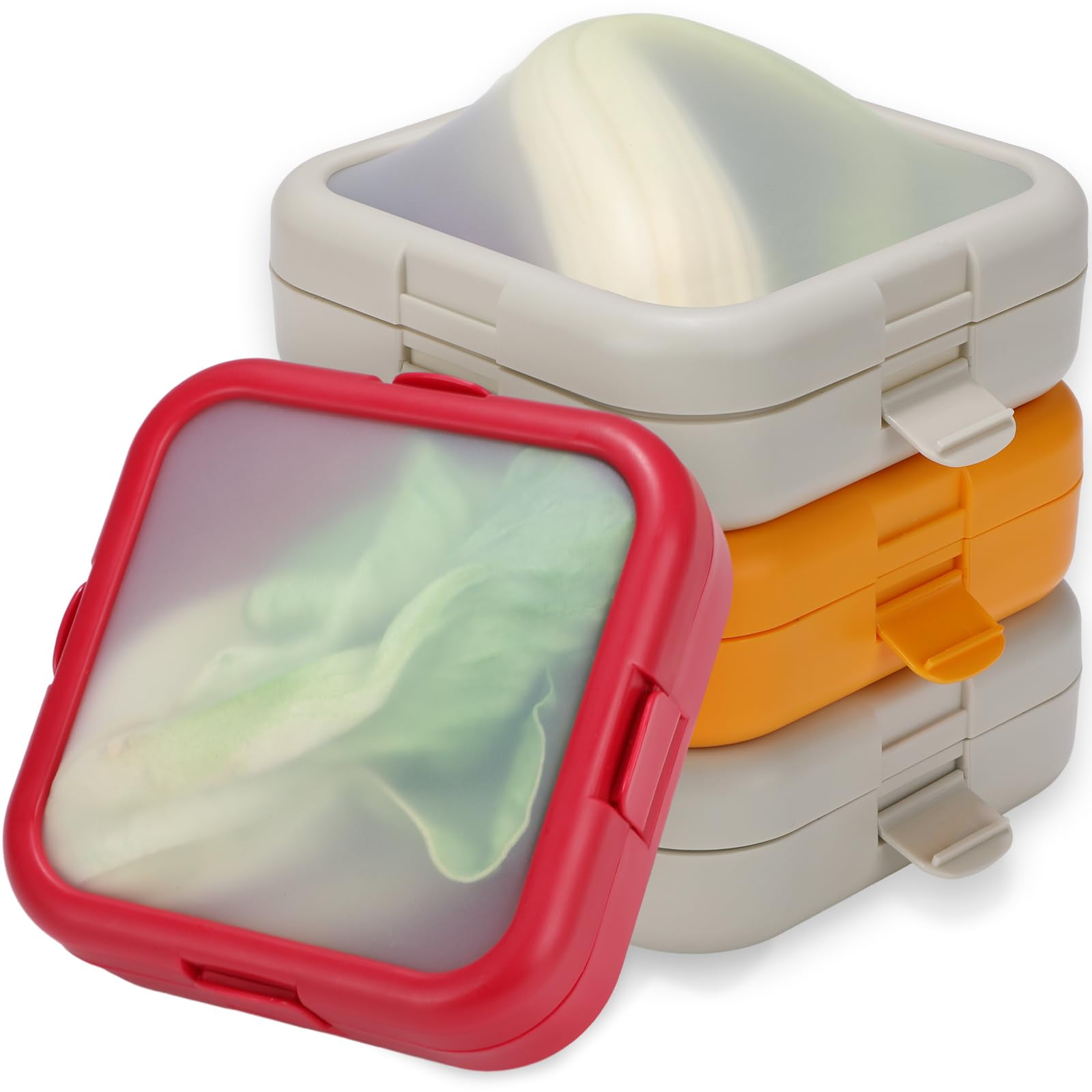 Nuogo 4 Pcs Silicone Fruit Storage Box Anti-oxidation Avocado Saver ...