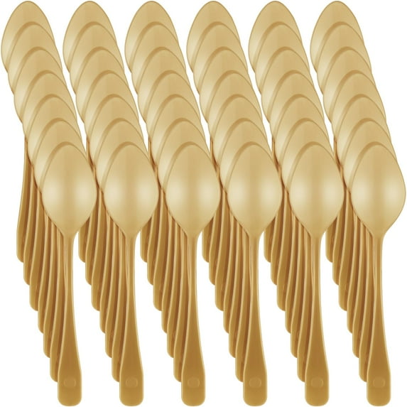 Nuogo 500 Pcs Gold IEF31 Mini Spoons for Desserts 3.7 Inch Small ...