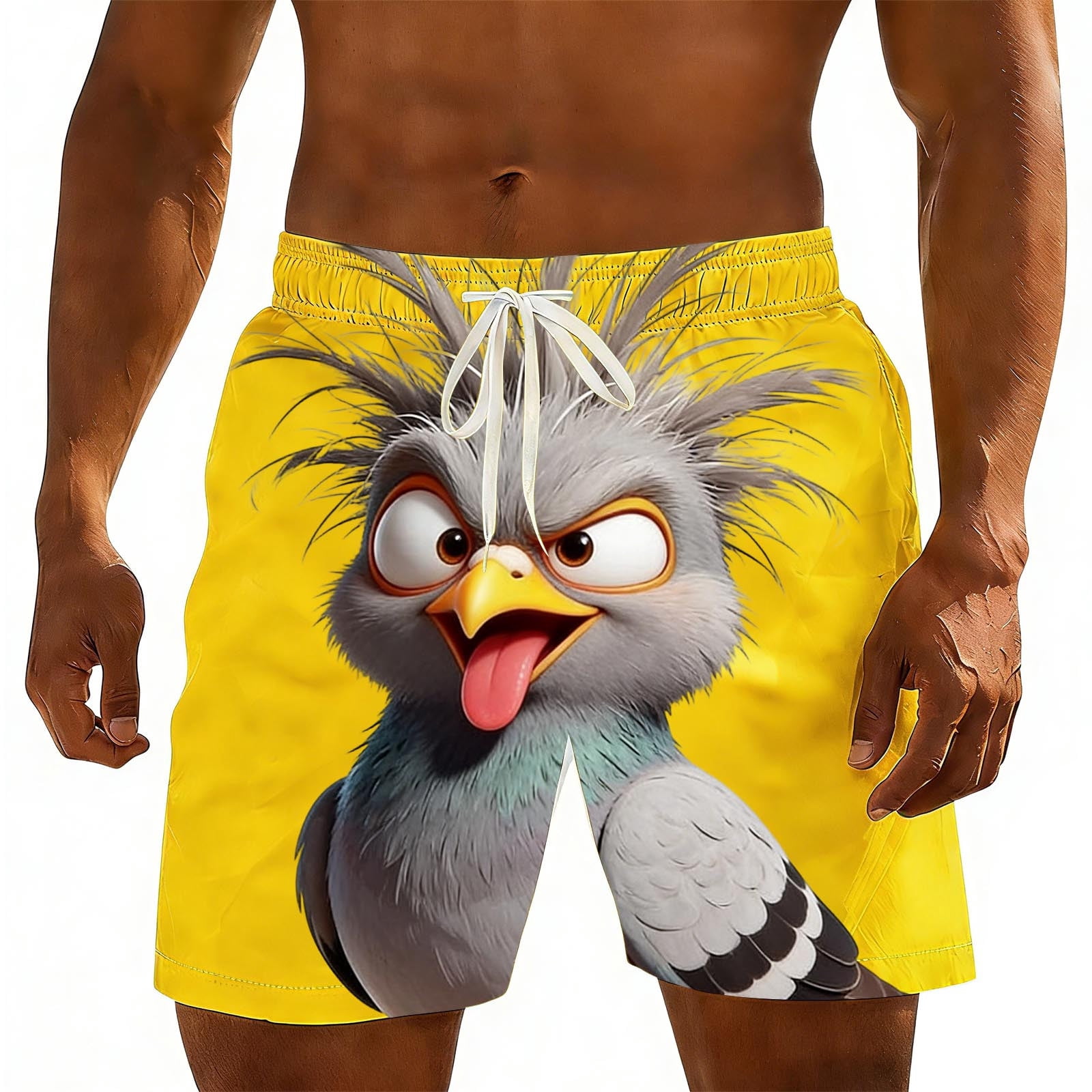 Nuoqisi Men Swim Trunks 2026 Y2K Funny 3D Cartoon Expression Face Print ...