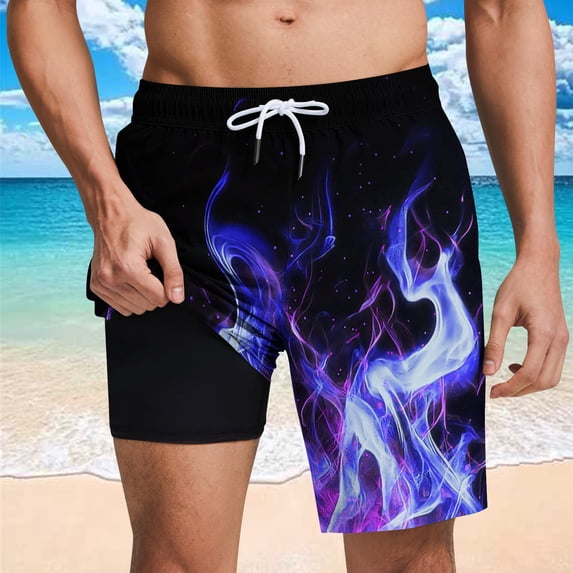 Nuoqisi Men's Swim Trunks with Compression Liner Loose Fitted ...