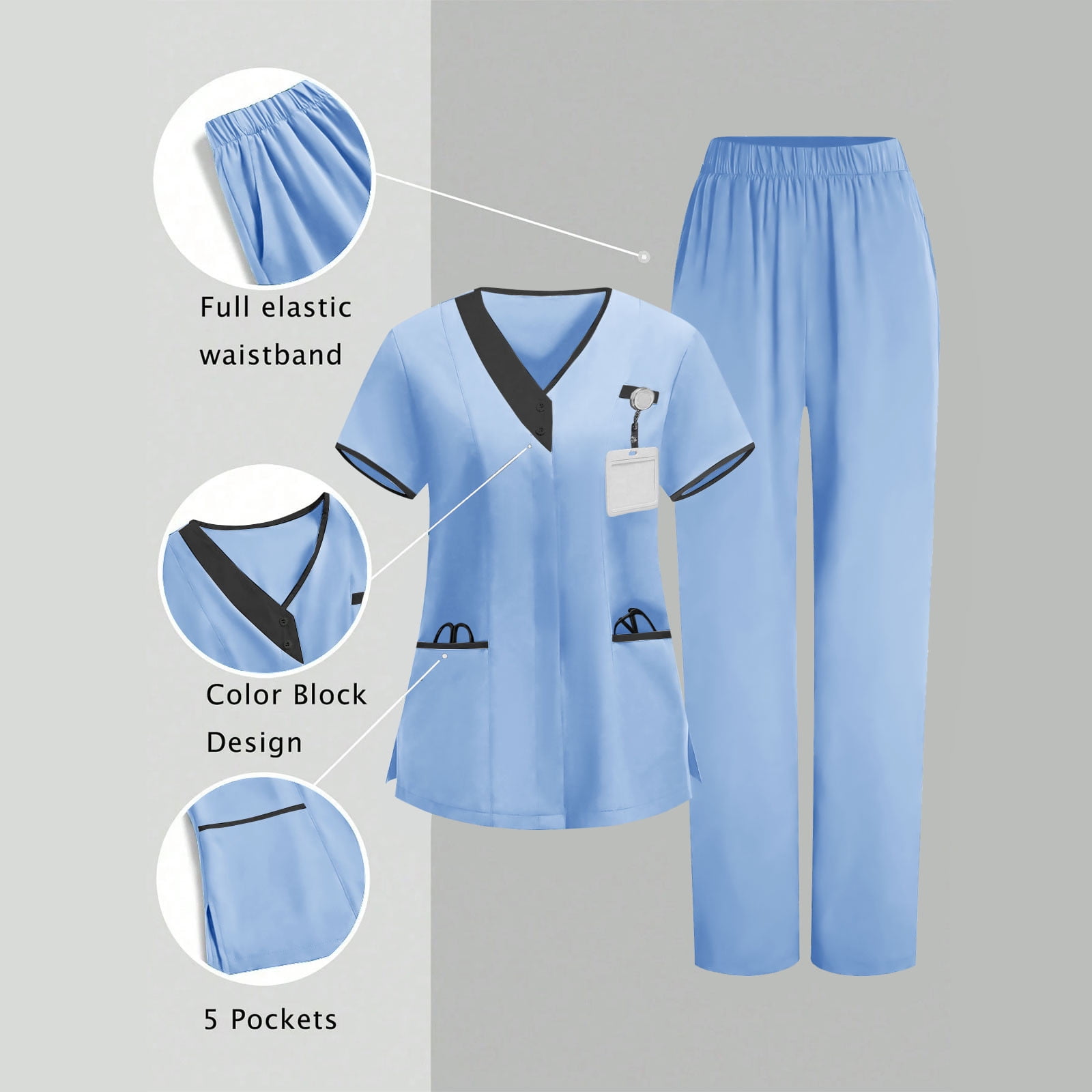 Nuoqisi Women's Healthcare Professional Uniform Set - Medical Scrubs ...
