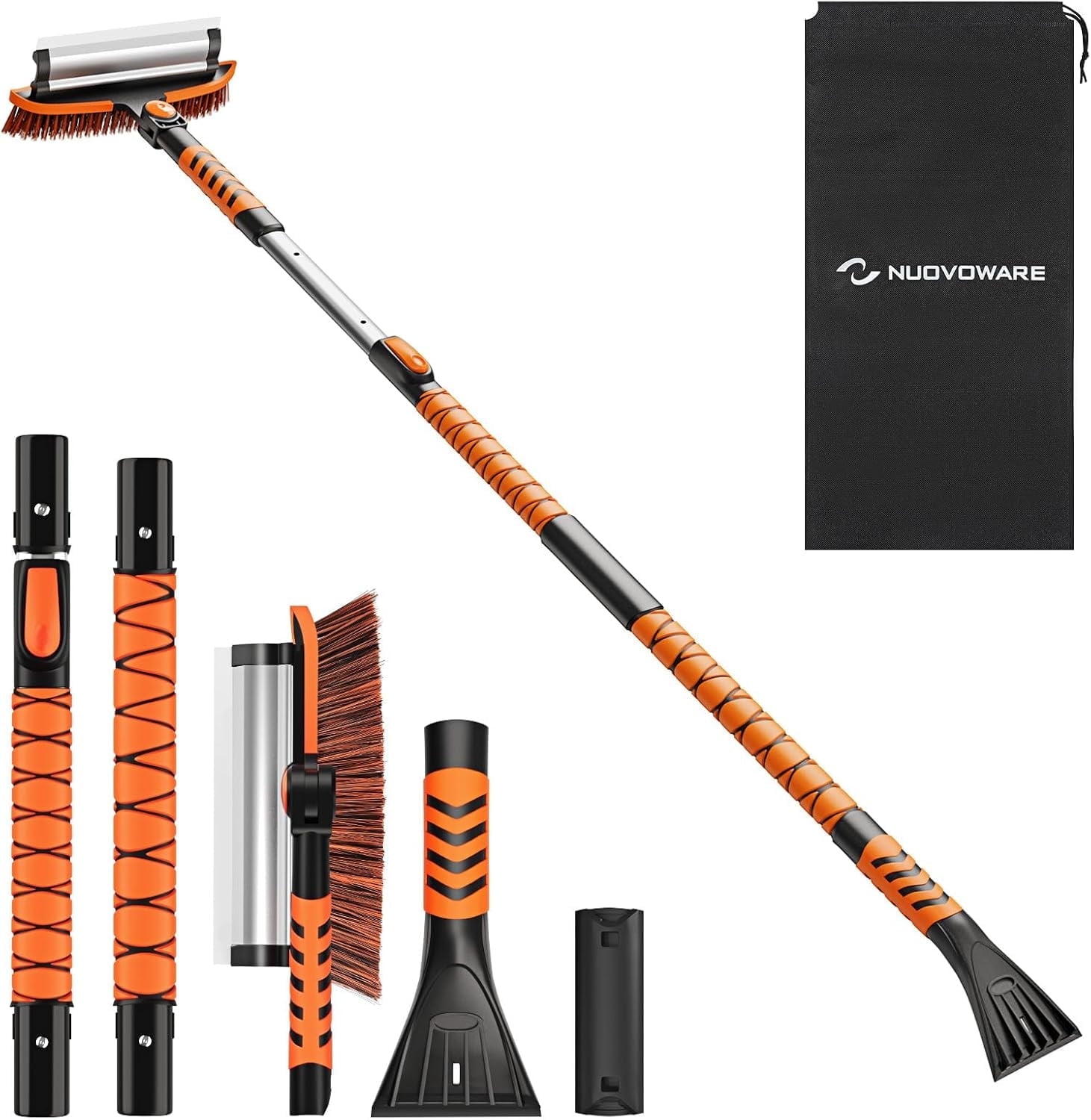 Nuovoware 55" Ice Scraper and Extendable Snow Brush for Car Windshield ...