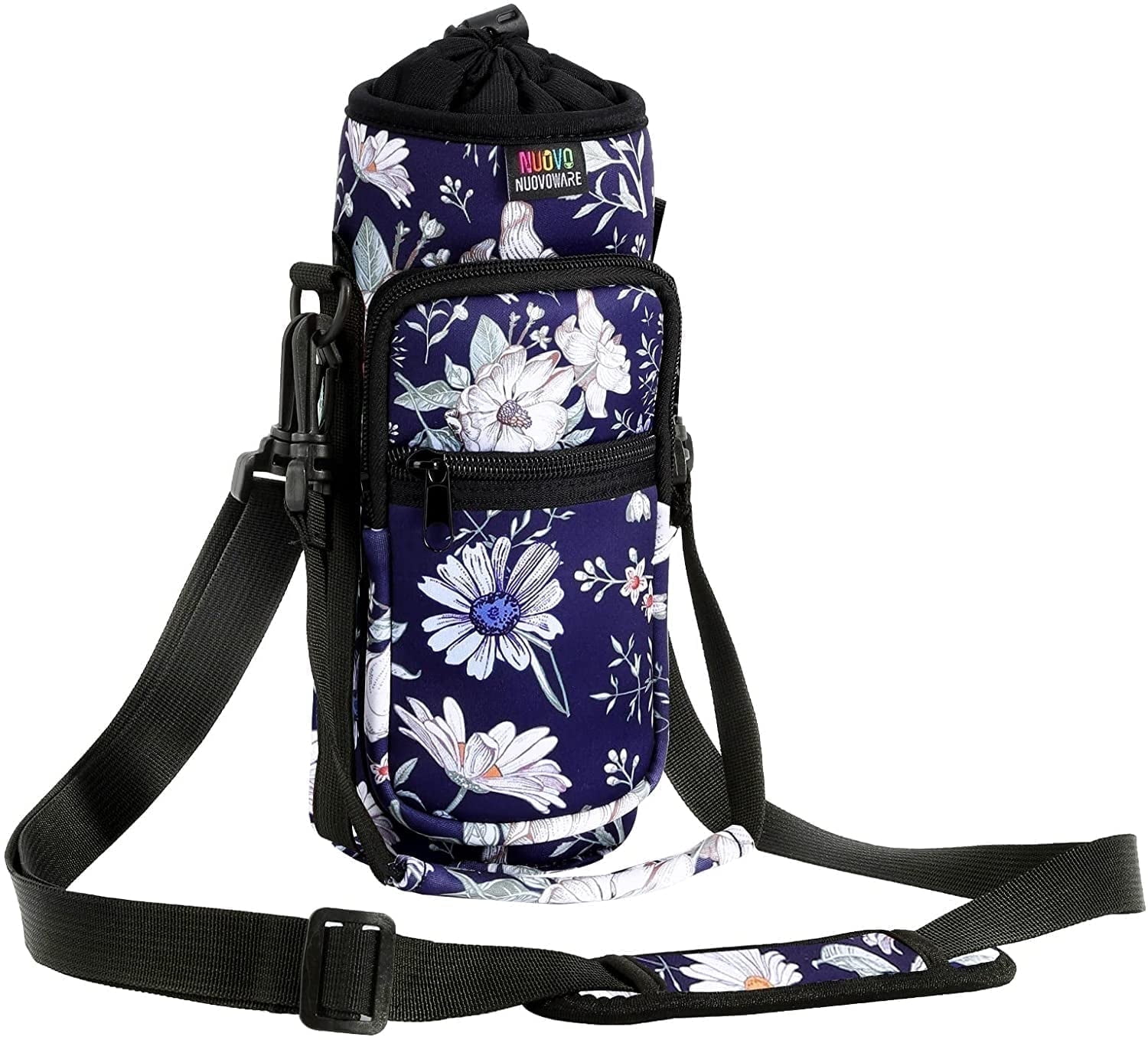 Nuovoware Water Bottle Holder Bag with Cross Body Strap, 2-Pocket ...