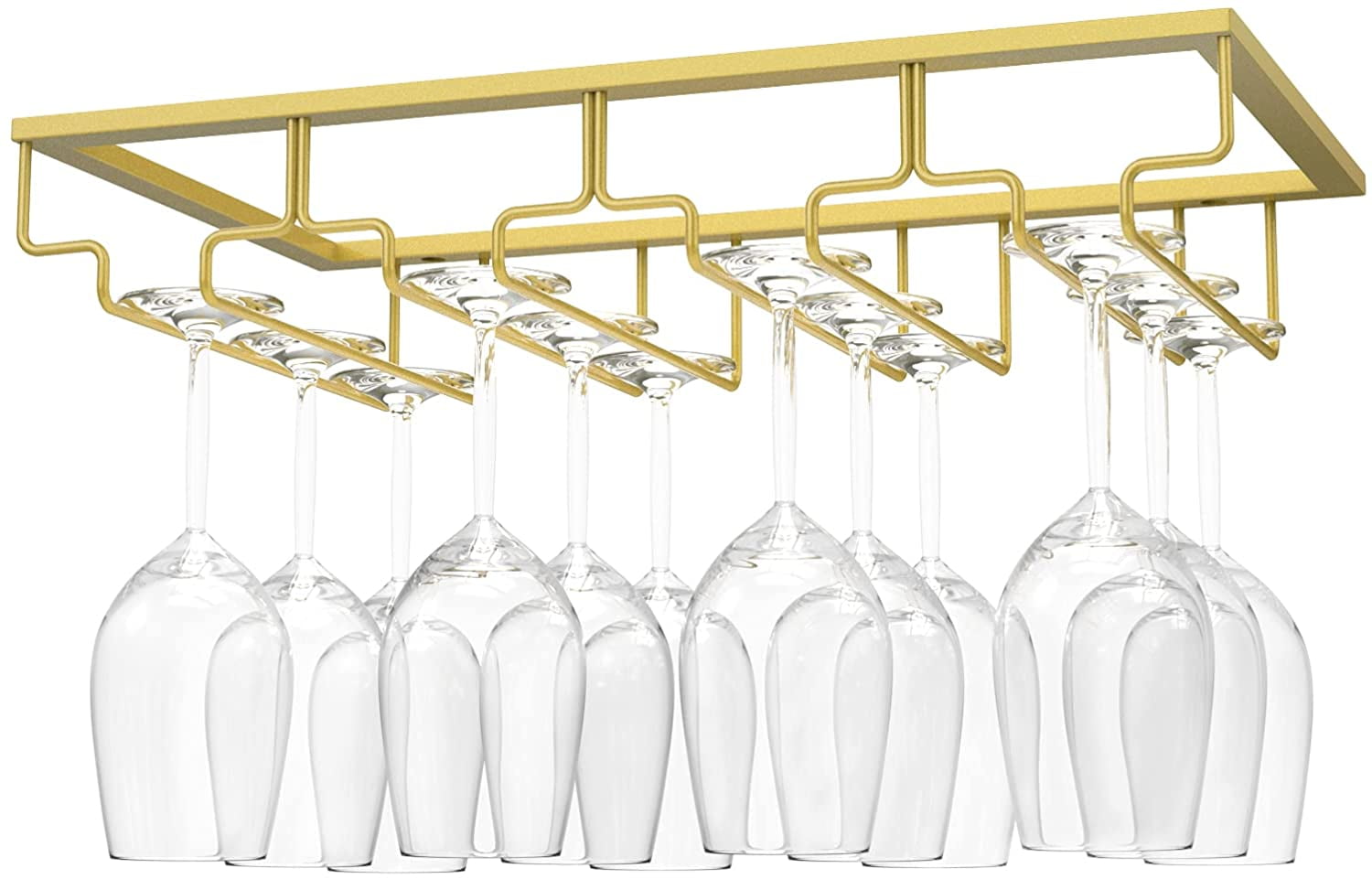 Nuovoware Wine Glass Rack, 4 Rows Wine Glass Holder Storage Hanger ...