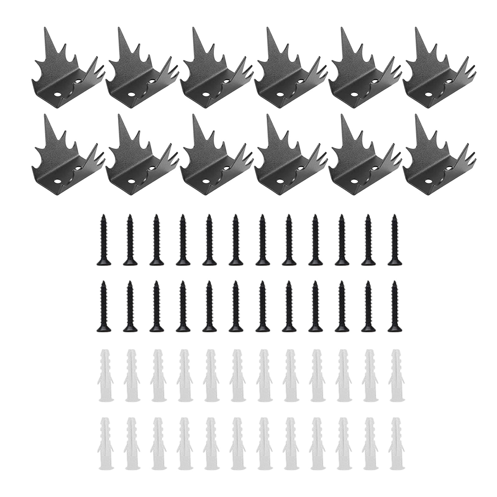 Nuoxin 12Pcs Anti-Climb Fence Spikes with Screws Heavy Duty Metal ...