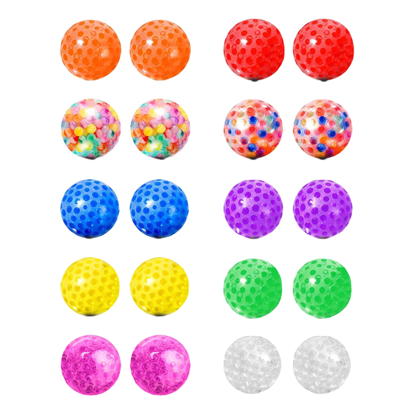 Nuoxin 2Pcs 3.5CM Colorful Stress Ball Funny Stretch TPR Anxiety Relief ...