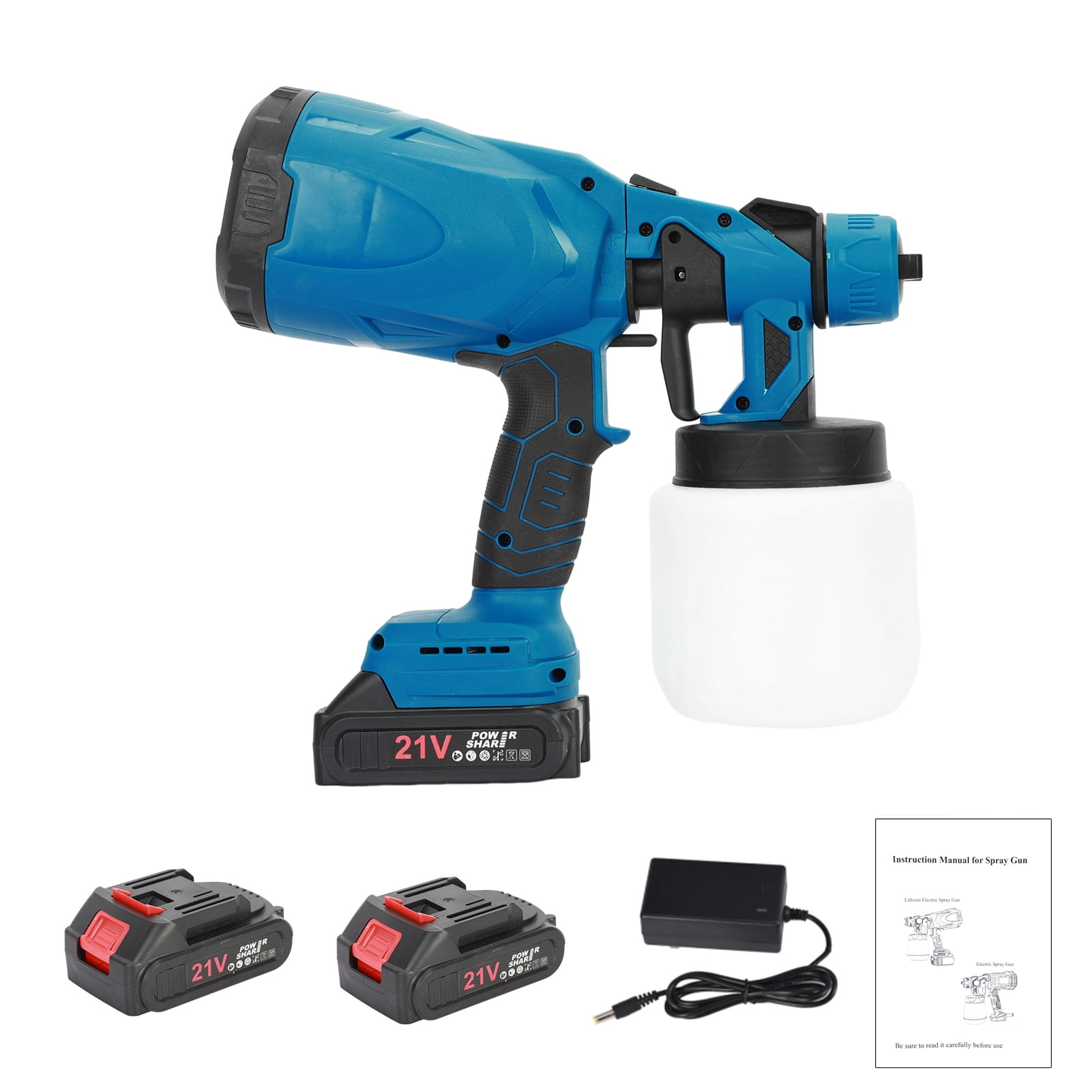 Nuoxin Brushless Paint Sprayer with 2 Batteries Cordless Spray Gun ...